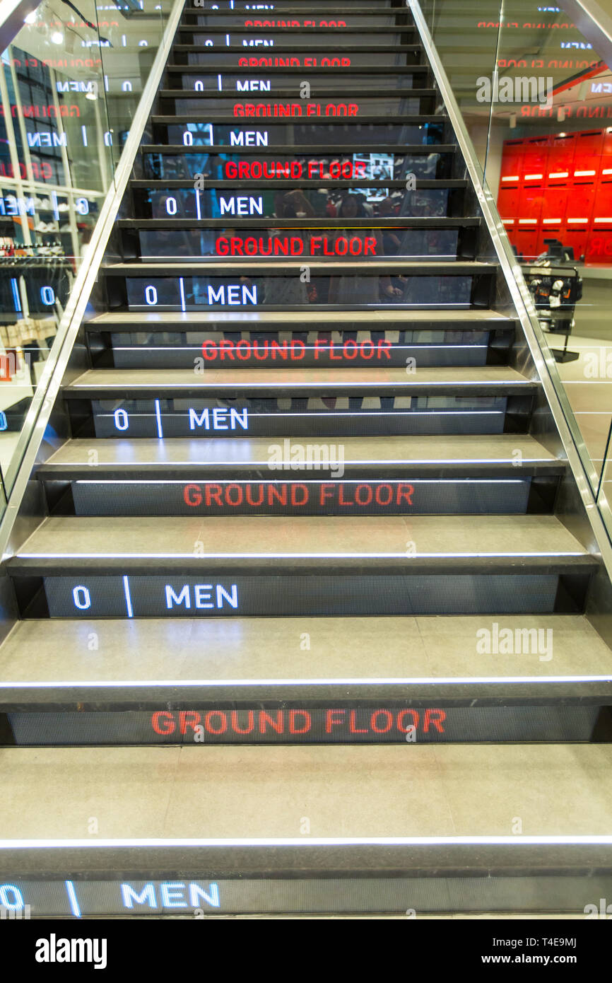 LED staircase with electronic directory offer a better customer ...