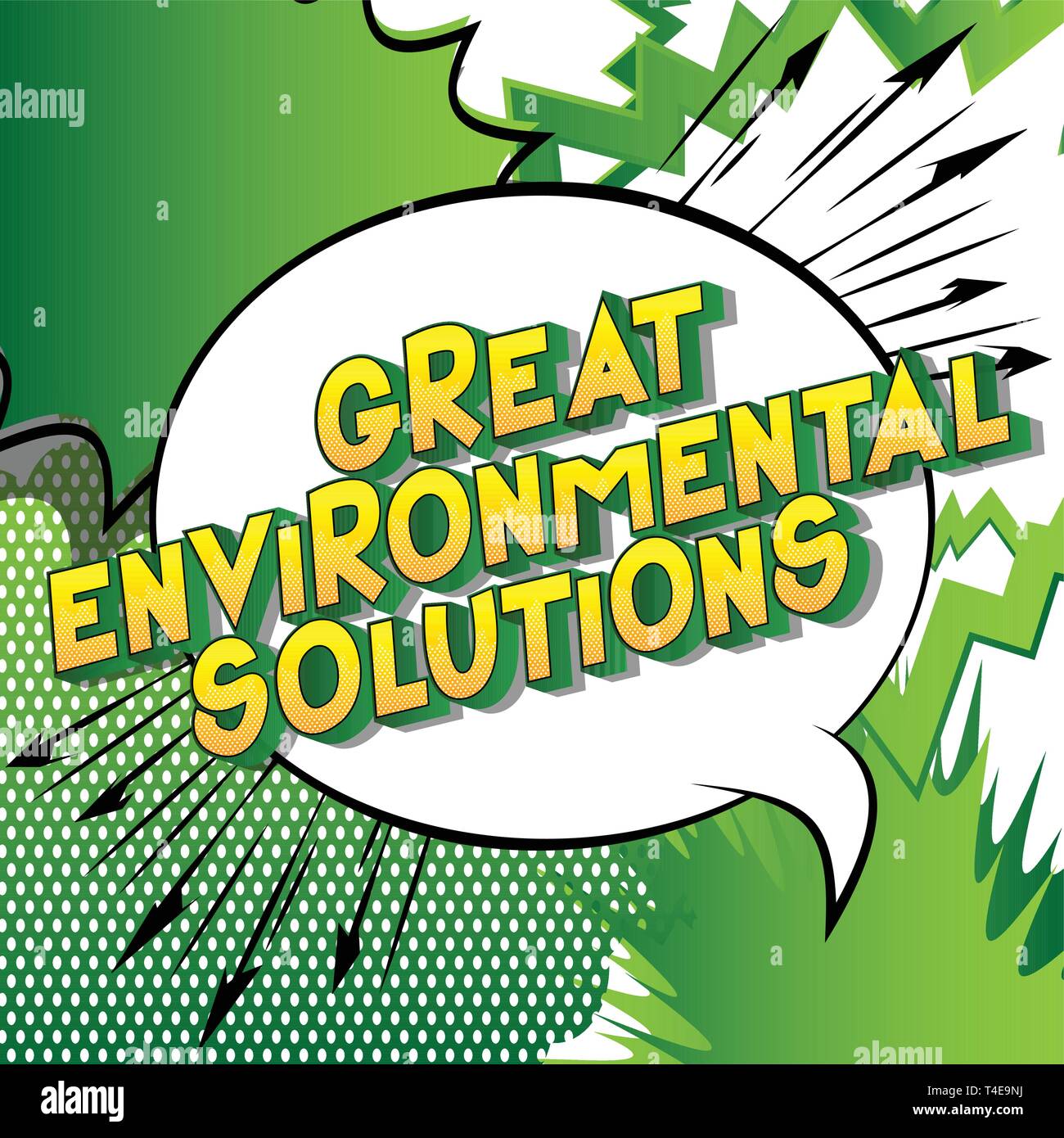 Great Environmental Solutions - Vector illustrated comic book style ...