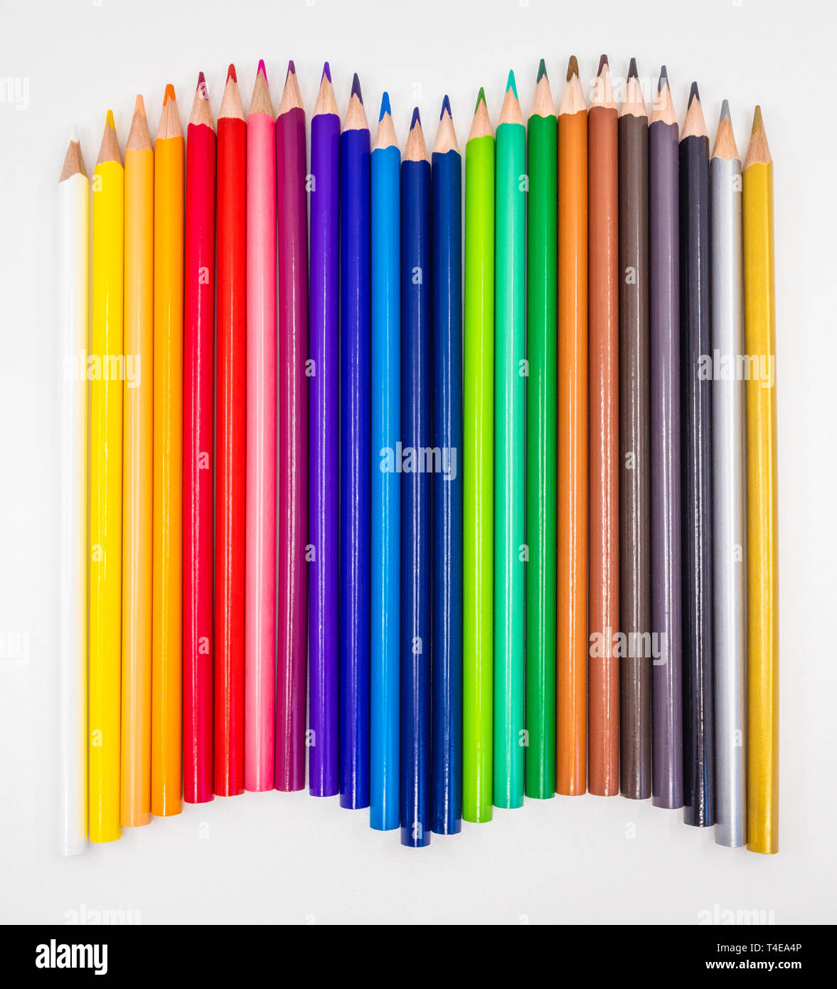 Different colored pencils isolated on white background Stock Photo - Alamy