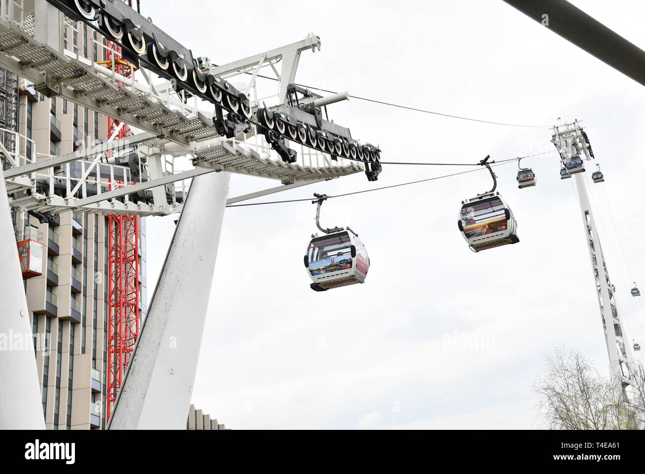 Emirates cable car, for views over London across the river thames Stock ...