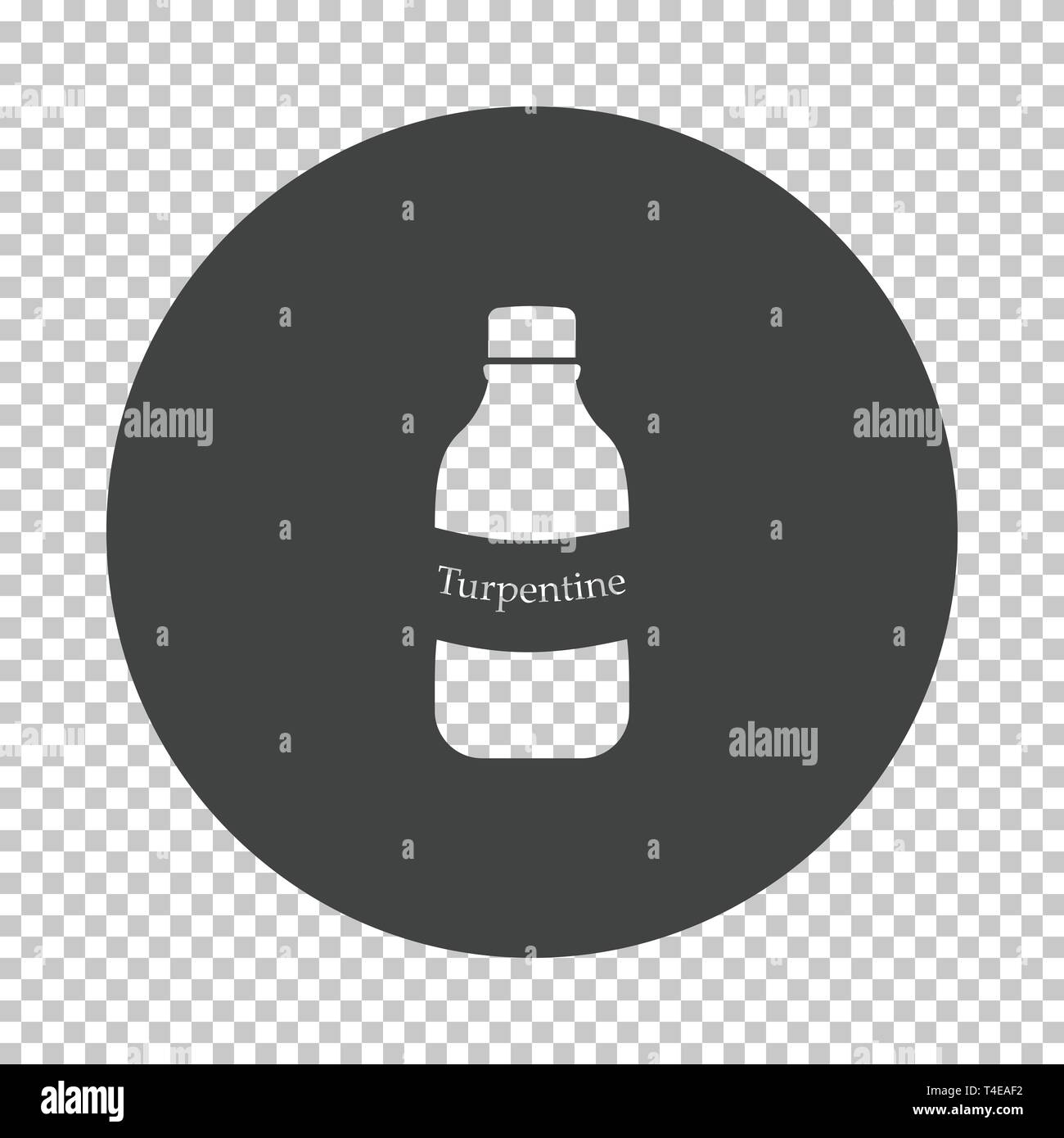 Turpentine icon. Subtract stencil design on tranparency grid. Vector ...