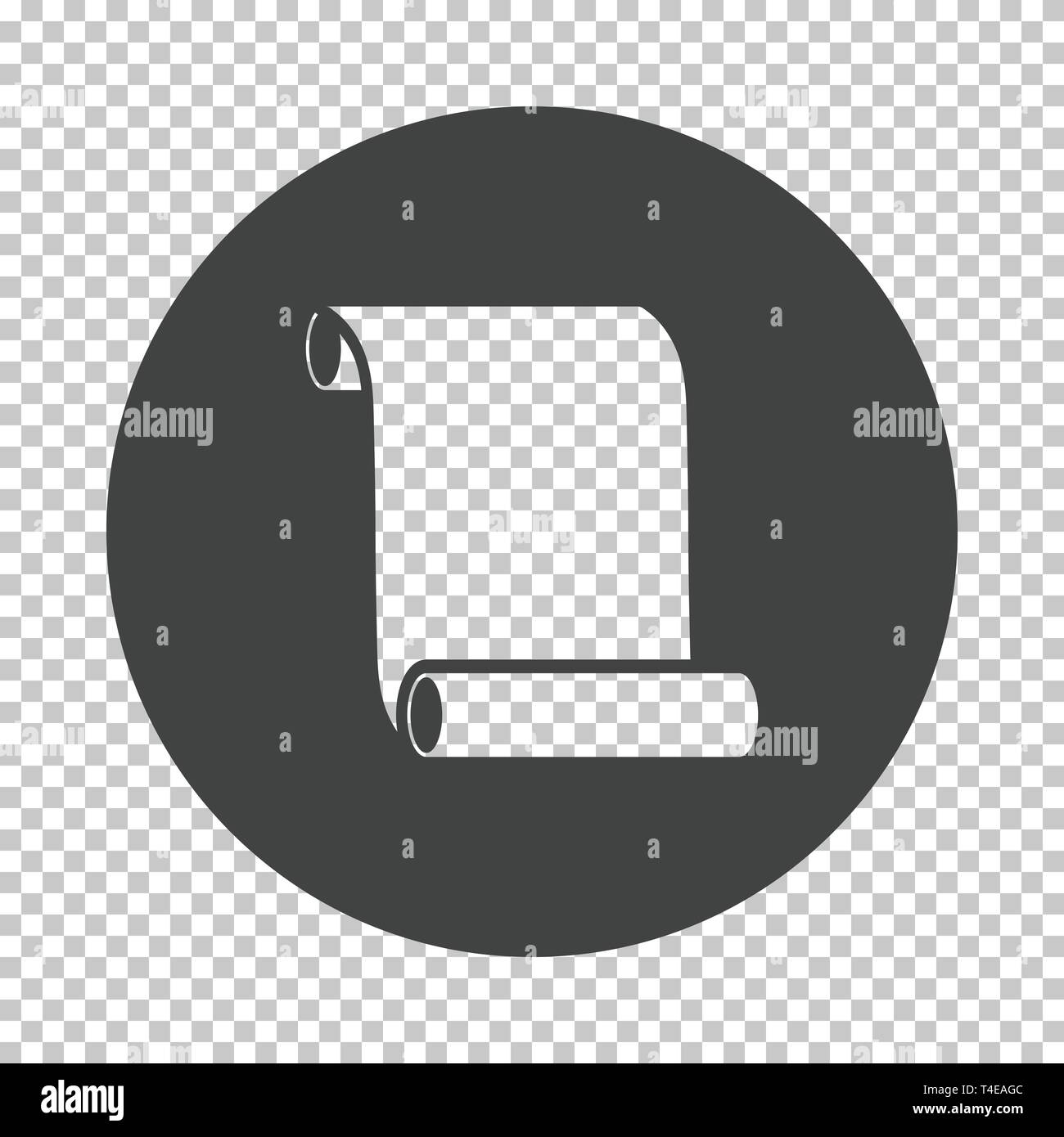 Canvas scroll icon. Subtract stencil design on tranparency grid. Vector illustration Stock ...