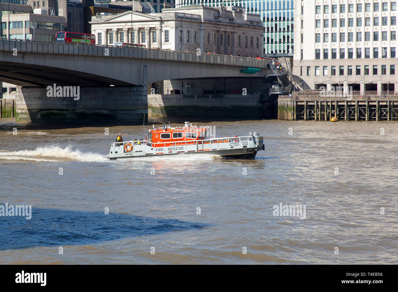 Fire engine boat on the river thames hi-res stock photography and ...