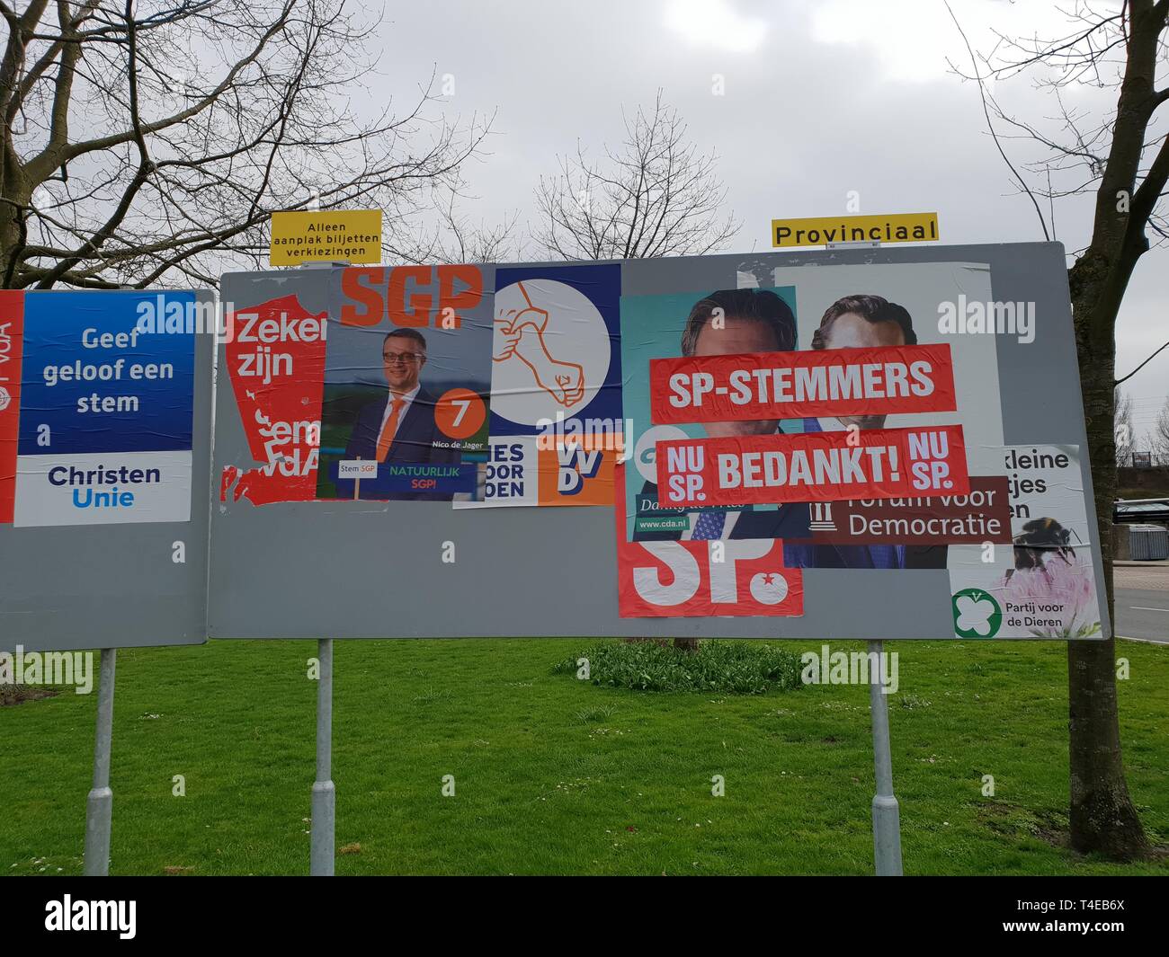 Campaign poster sticked on municipality billboards for the regional ...