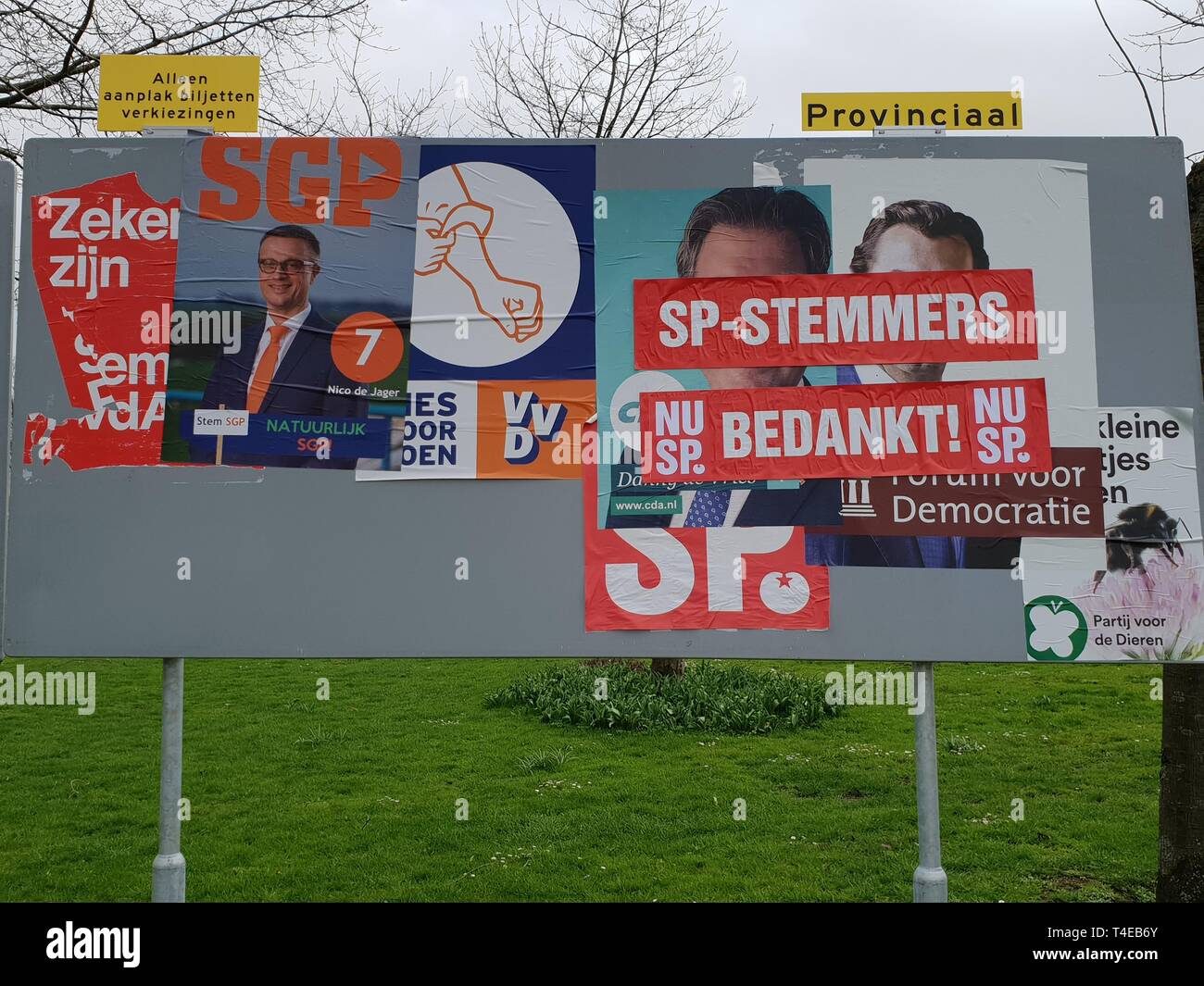 Campaign poster sticked on municipality billboards for the regional ...