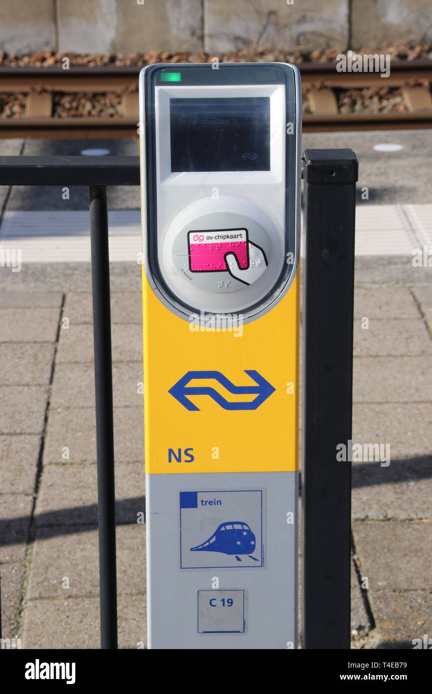 Card Reader terminal for Metro RET and Train NS on the platform at ...
