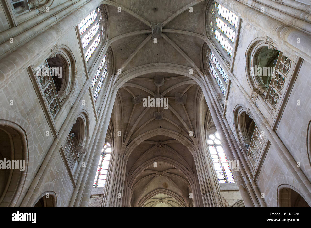 SENLIS, FRANCE, JULY 23, 2016 : interiors and details of the cathedral ...