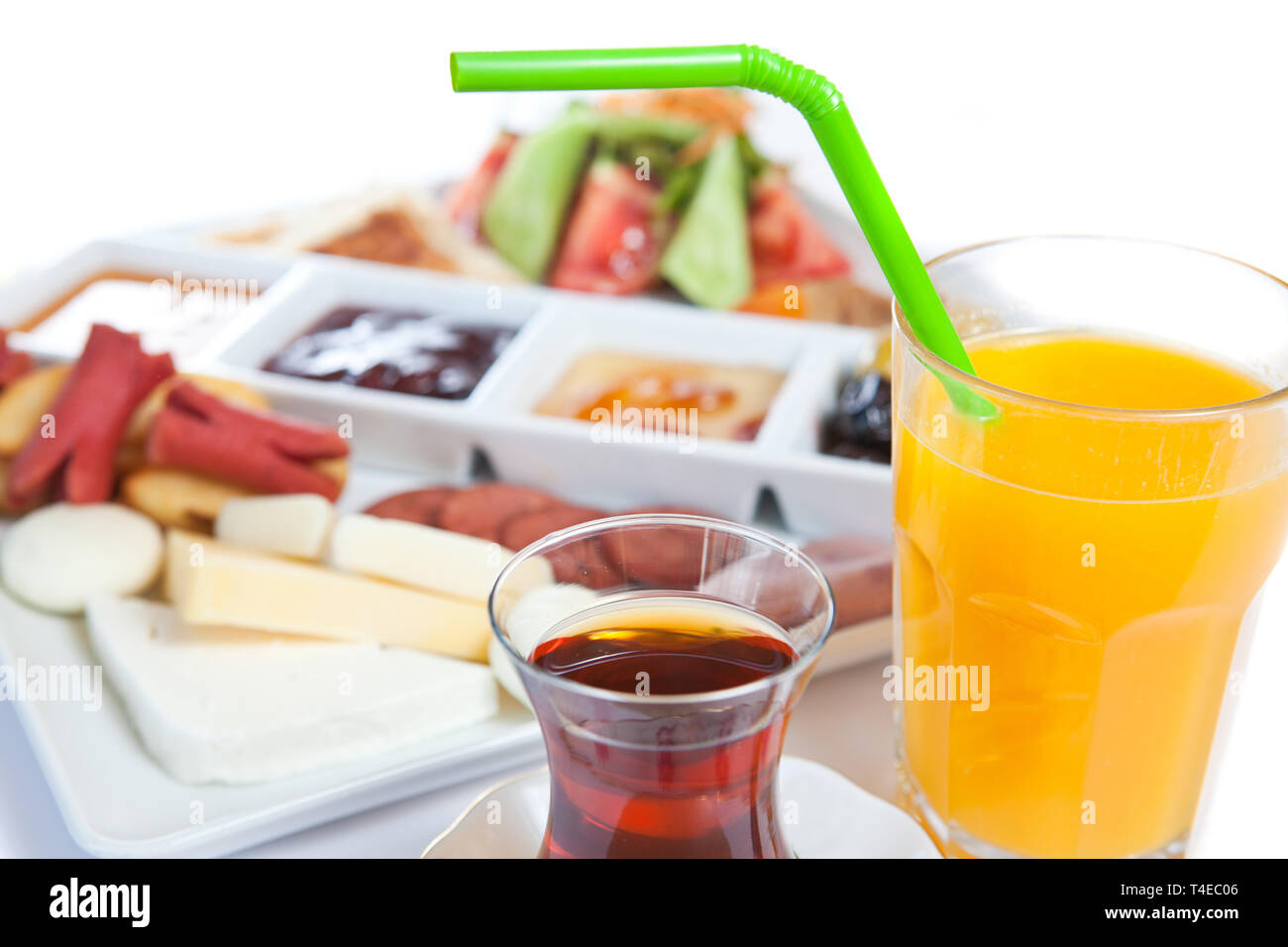 Healthy and nutritious breakfast with beverages Stock Photo - Alamy