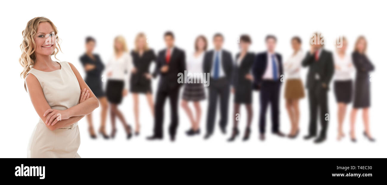 teamwork concept with a big diverse business team on white Stock Photo ...
