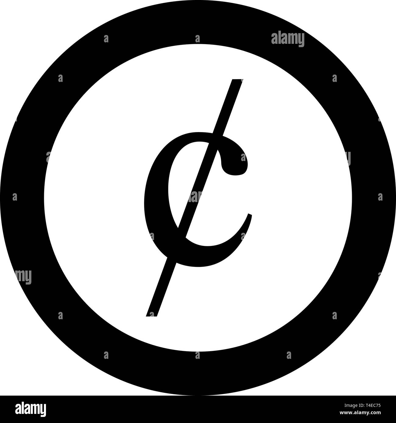 Cent symbol sign dollor money icon in circle round black color vector ...