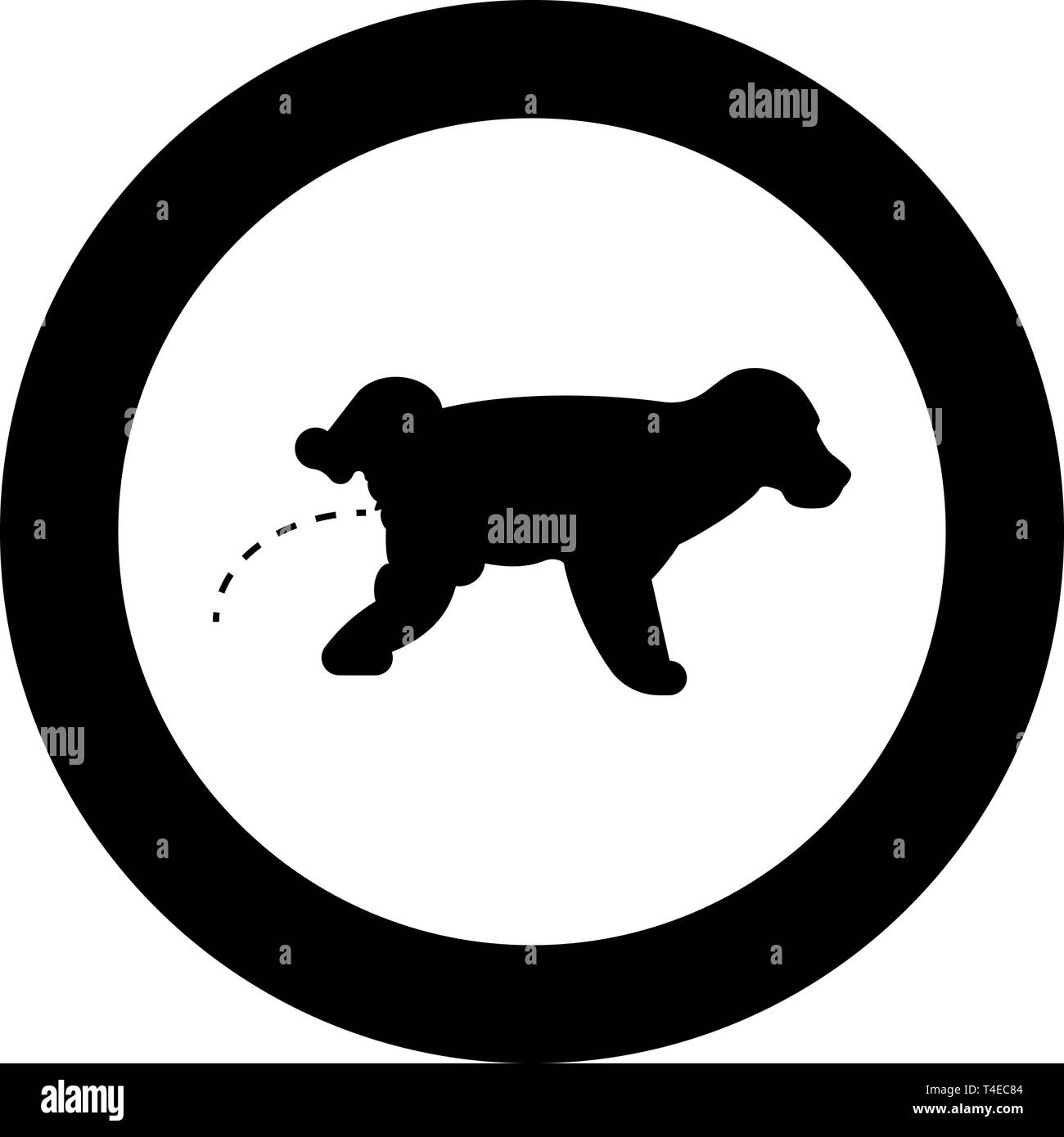 Pissing dog Puppy pissing Pet pissing with raised leg icon in circle ...