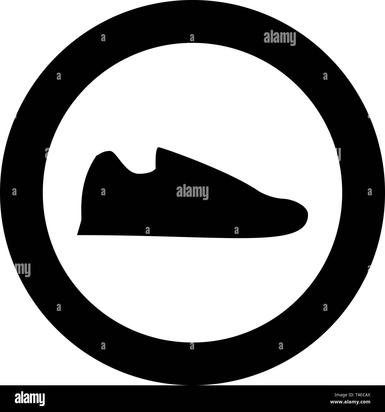 Running shoes Sneakers Sport shoes Run shoe icon in circle round black color vector illustration ...