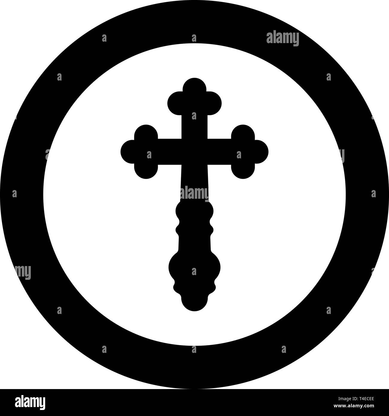 Cross trefoil shamrock Cross monogram Religious cross icon in circle ...