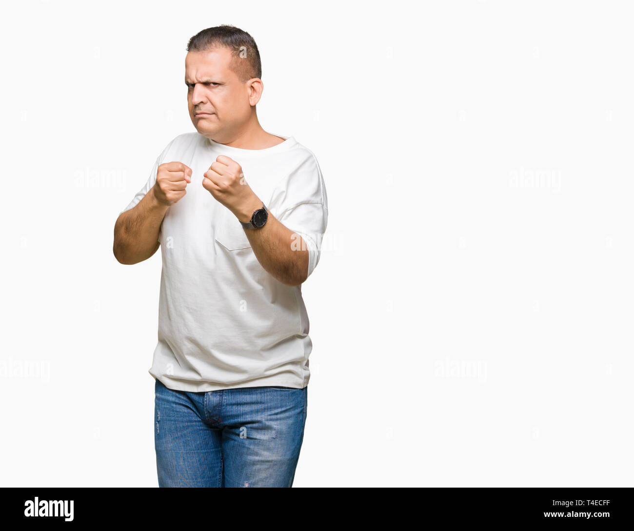 Old man fighting pose Cut Out Stock Images & Pictures - Alamy
