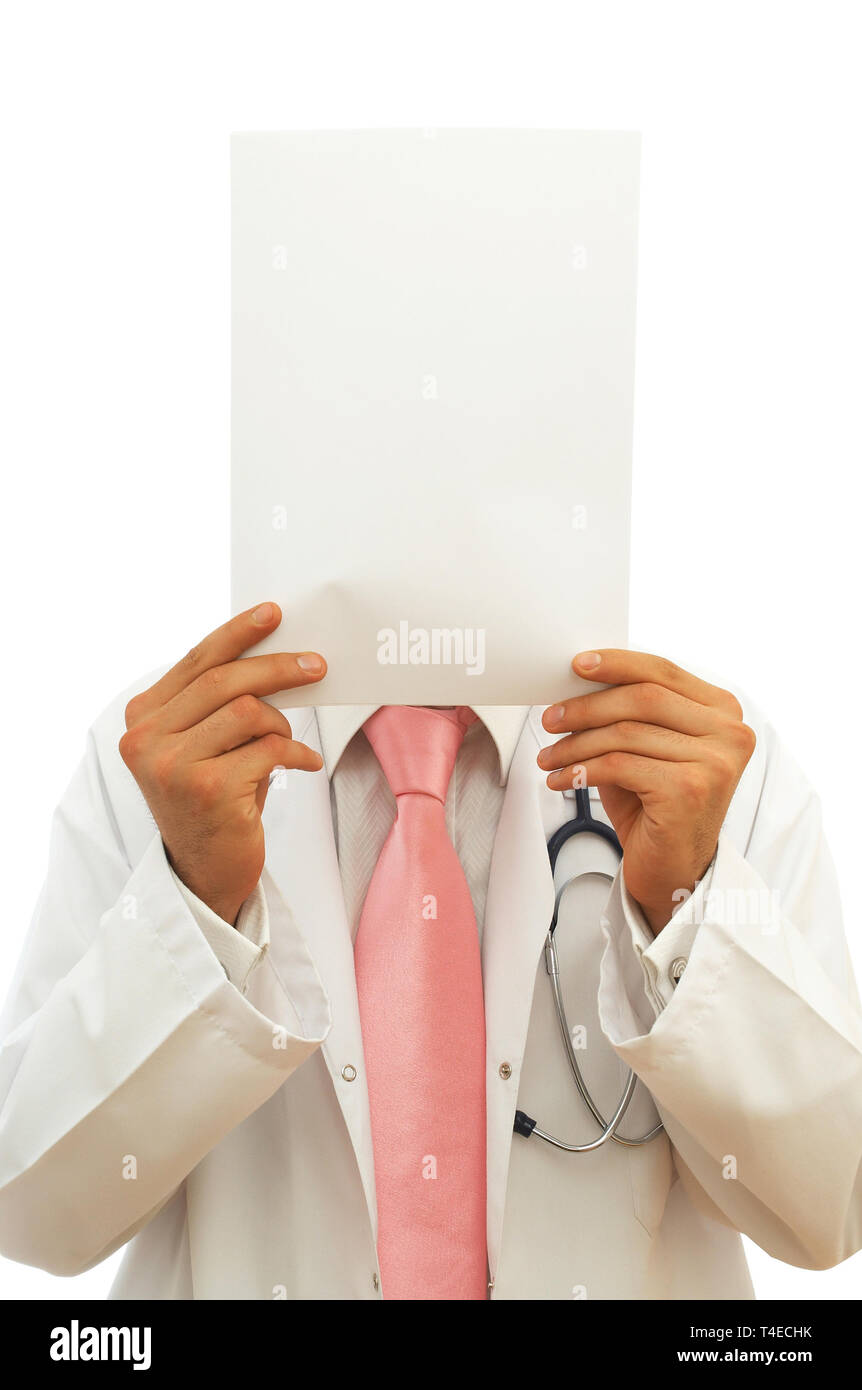 doctor holding a blank paper for your messages Stock Photo - Alamy