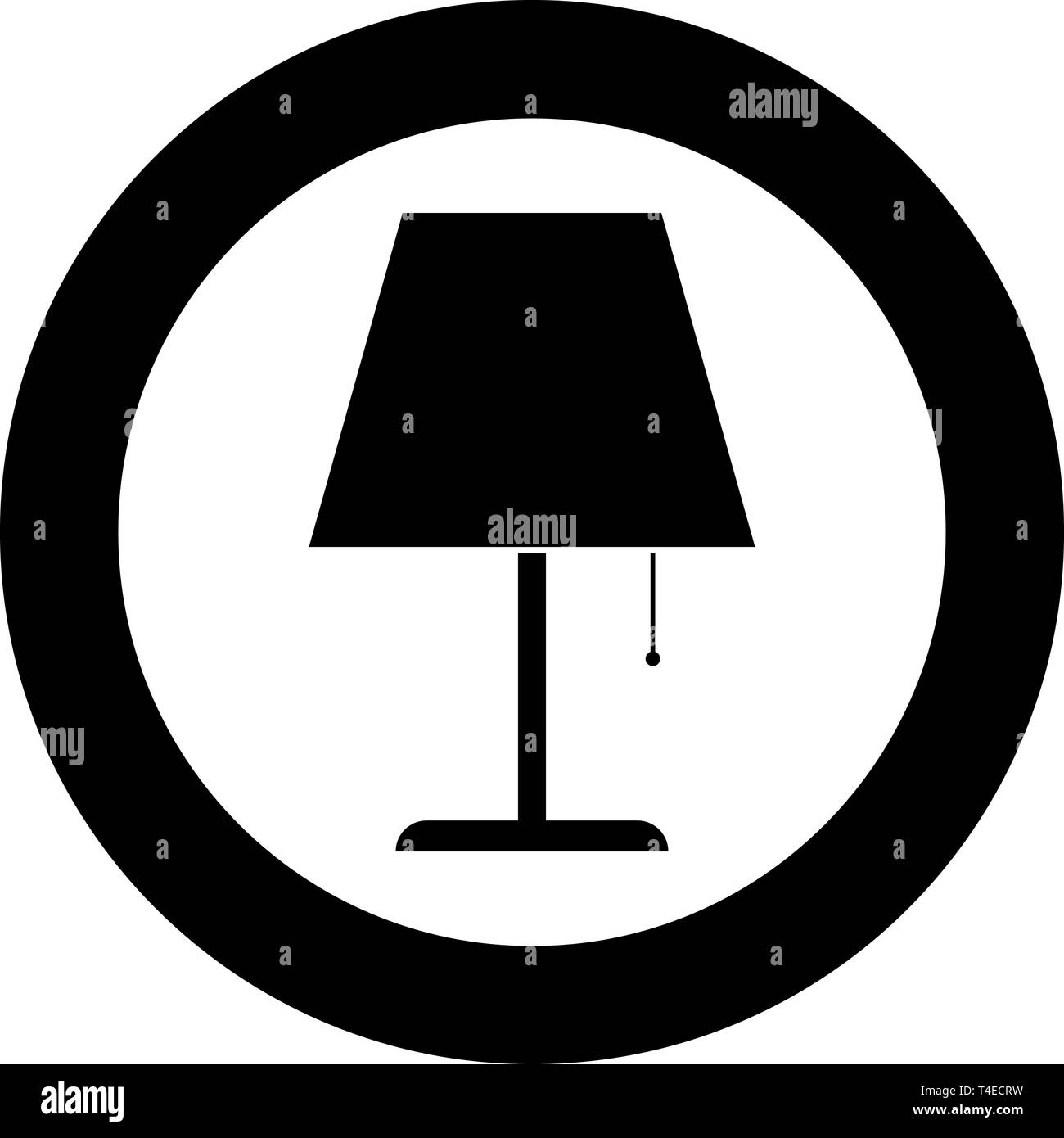 Table lamp Night lamp Clasic lamp icon in circle round black color ...