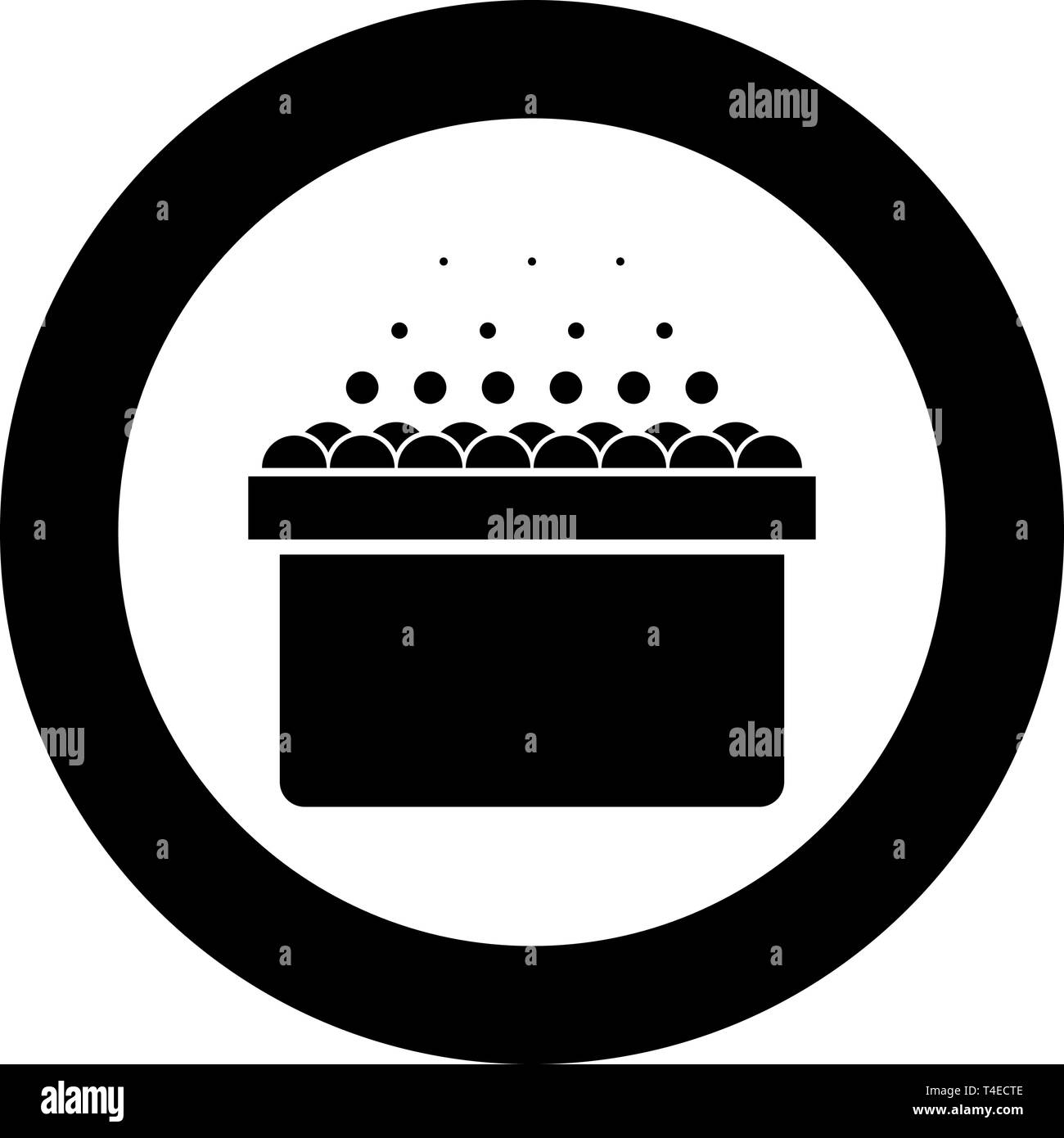 Hot whirlpool Spa Bathtub with foam bubbles Bath Relax bathroom Bath spa icon in circle round ...