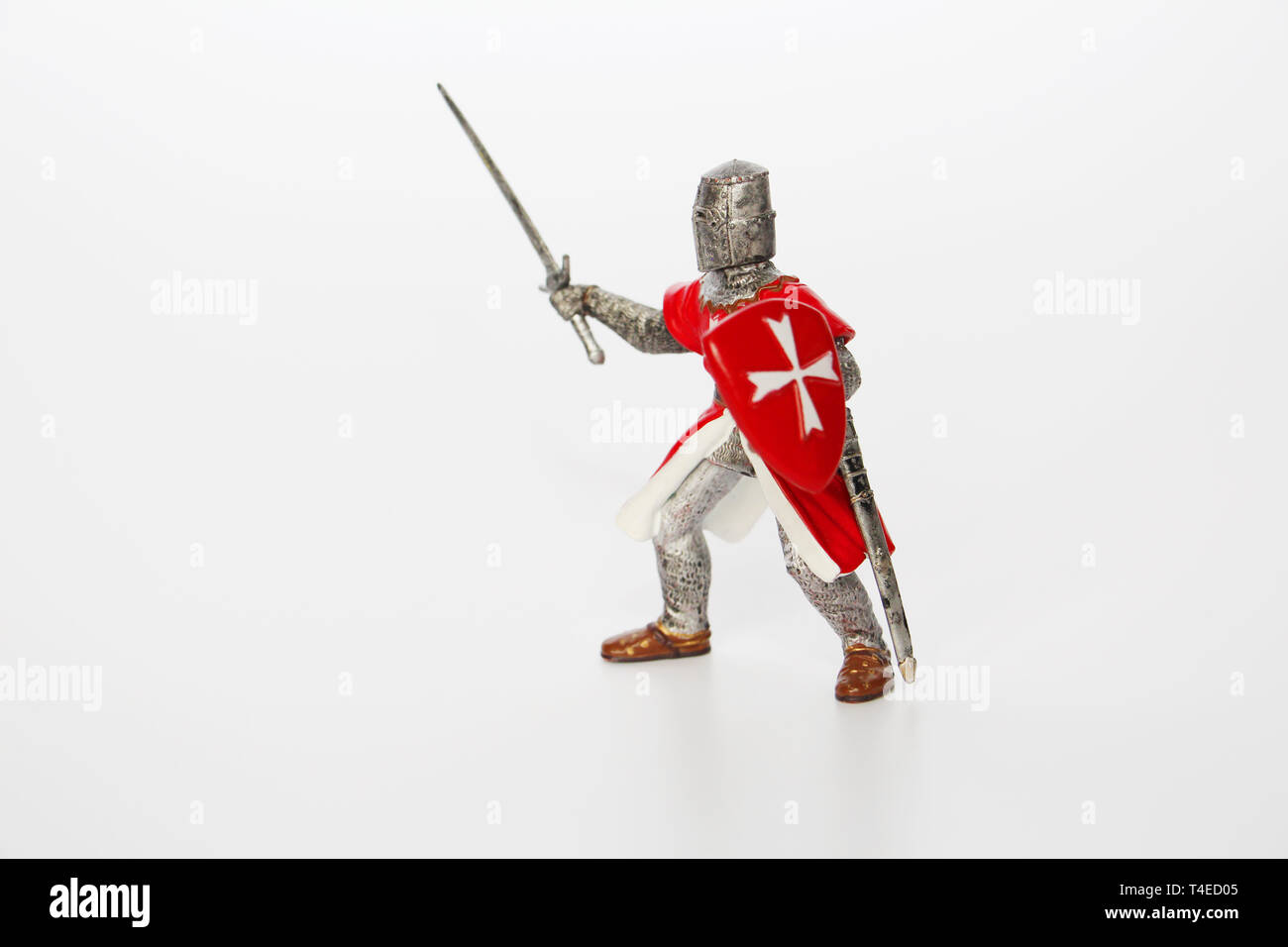 Moscow, RF, 04.09.2019: Maltese Knight on a white background. Toy for ...
