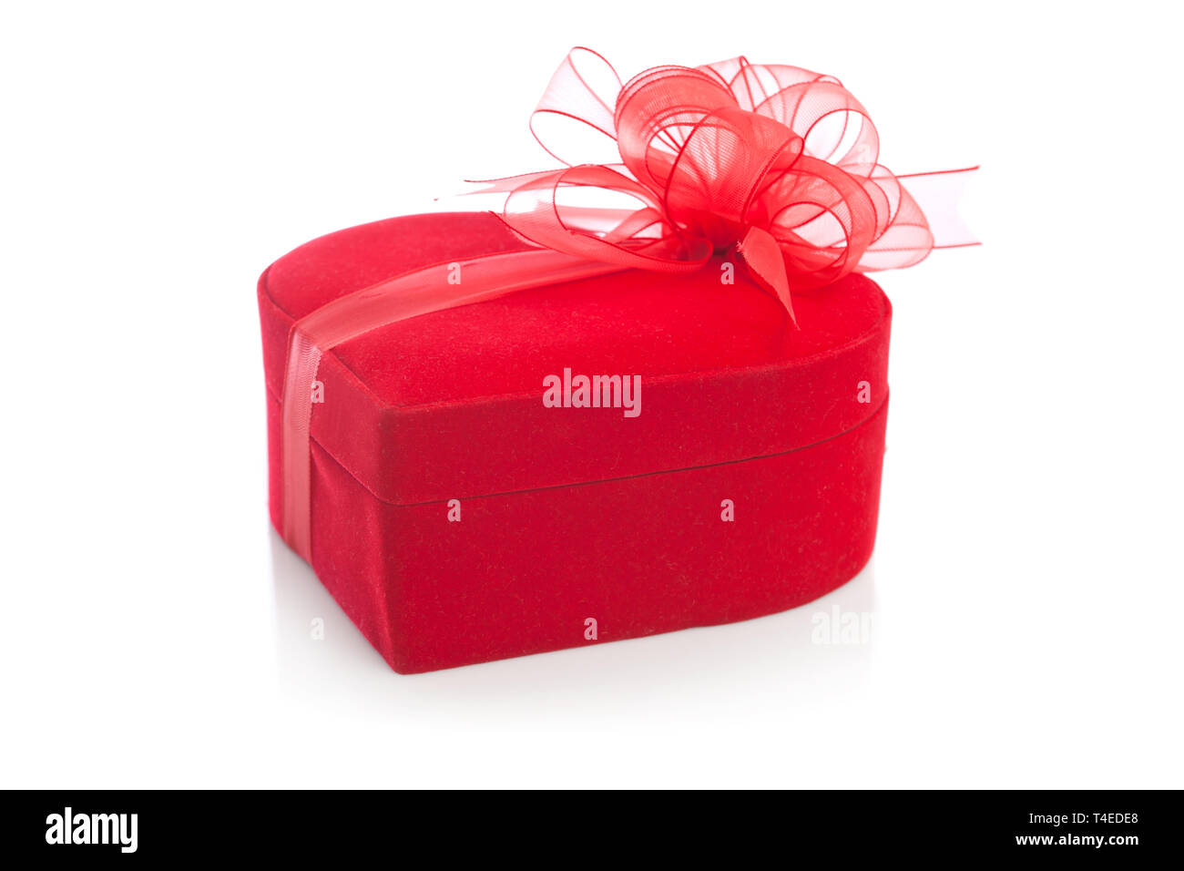 Heart shaped gift box wrapped with ribbon Stock Photo - Alamy