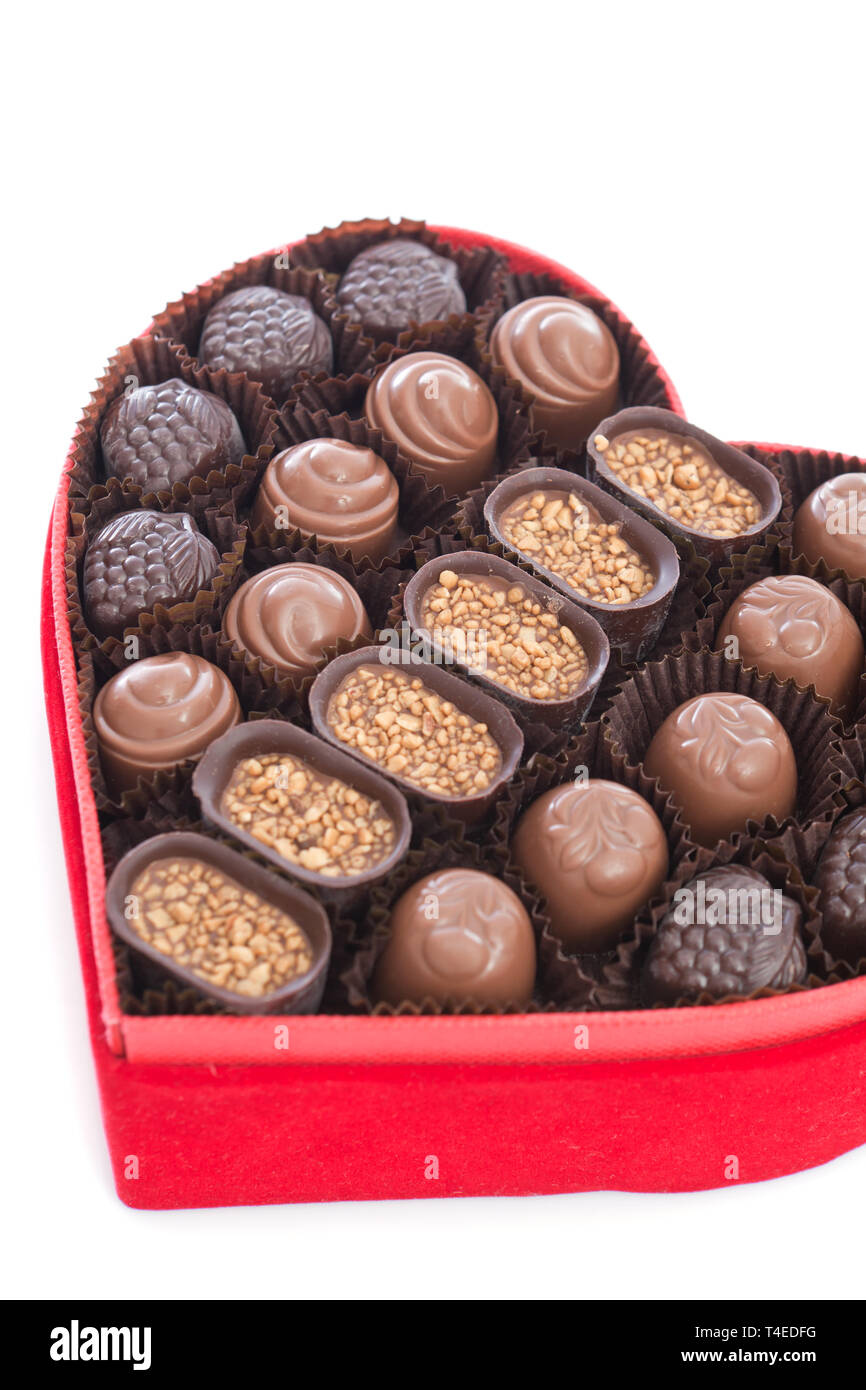 Heart shaped gift box having chocolates Stock Photo - Alamy