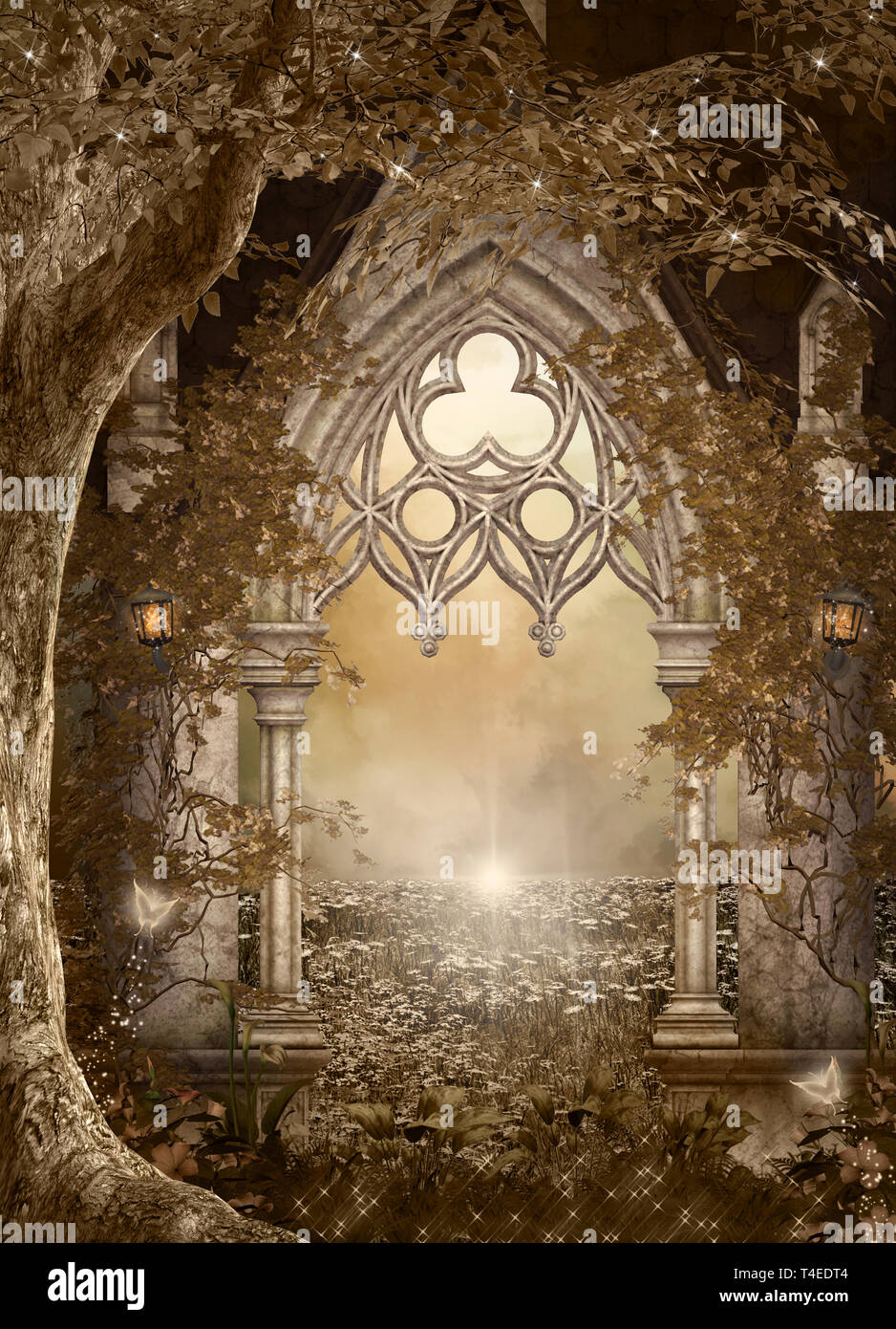 Woodland gate fantasy hi-res stock photography and images - Alamy