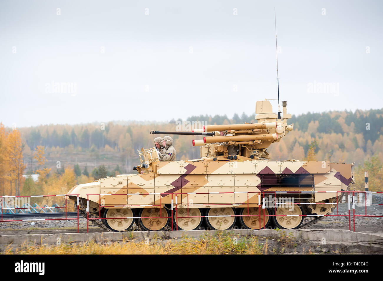 Nizhniy Tagil, Russia - September 27. 2013: Tank Support Fighting ...