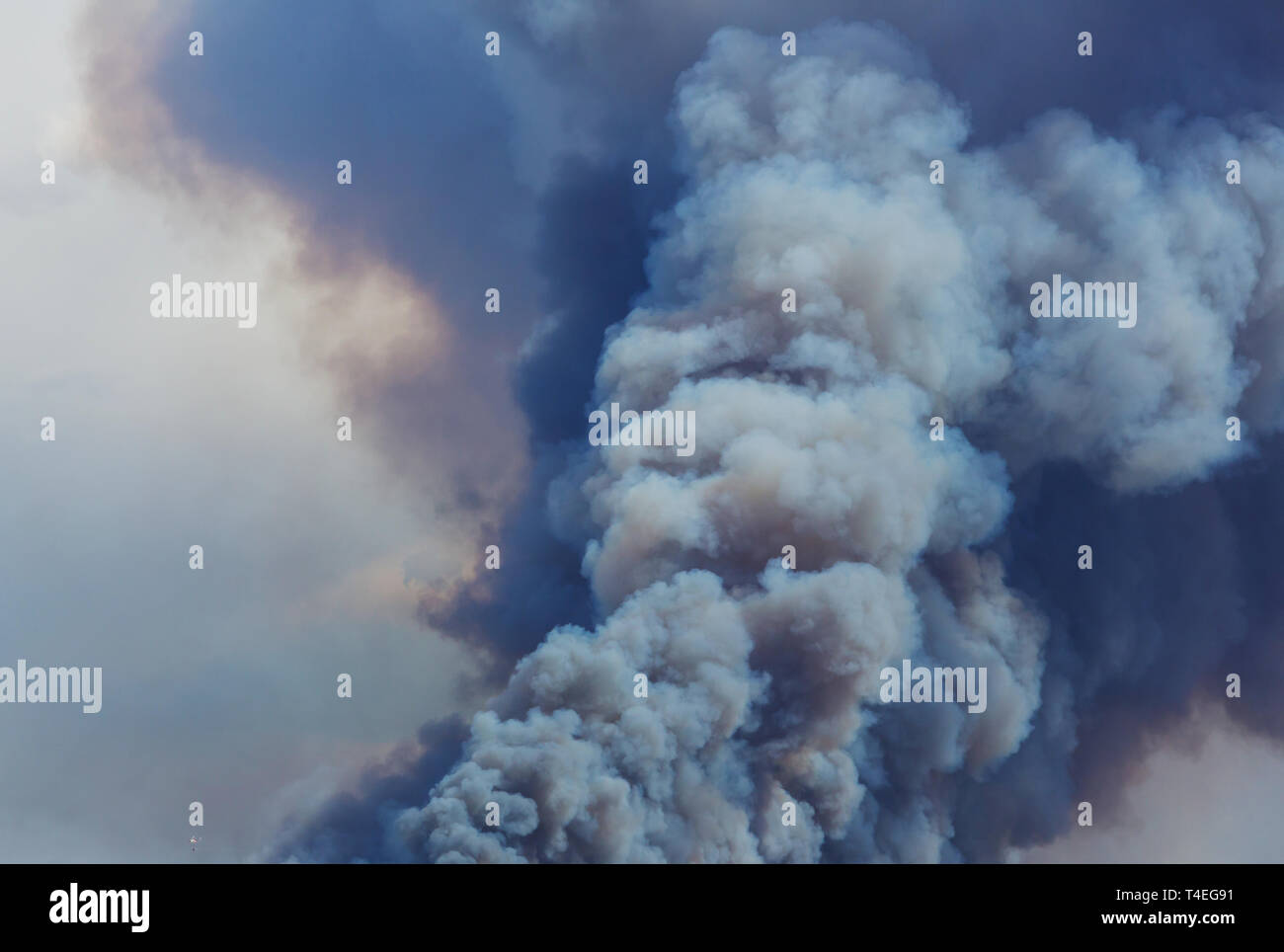 smoke from the fire along road Stock Photo - Alamy