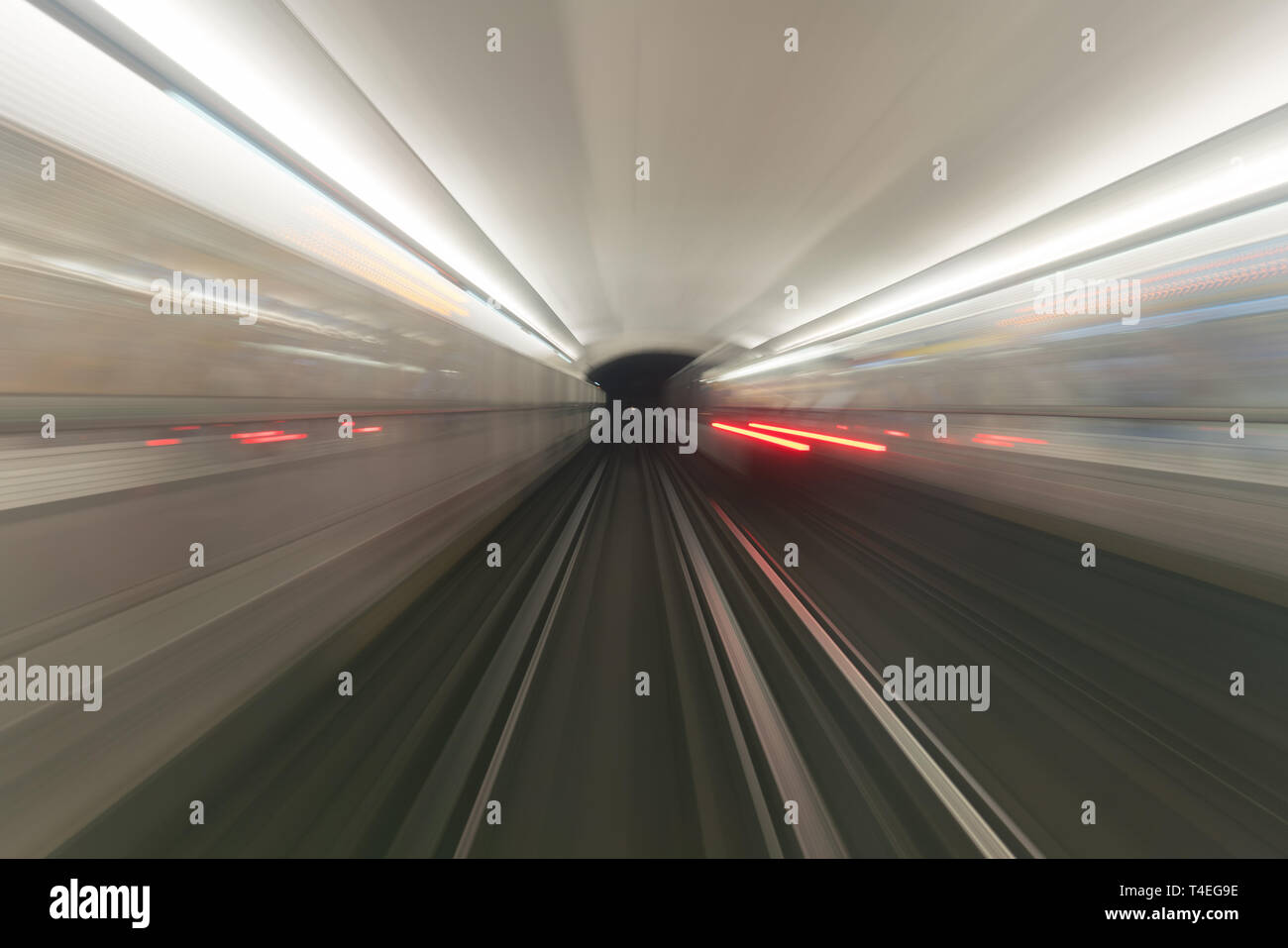 view from the cab subway operator long exposure Stock Photo - Alamy