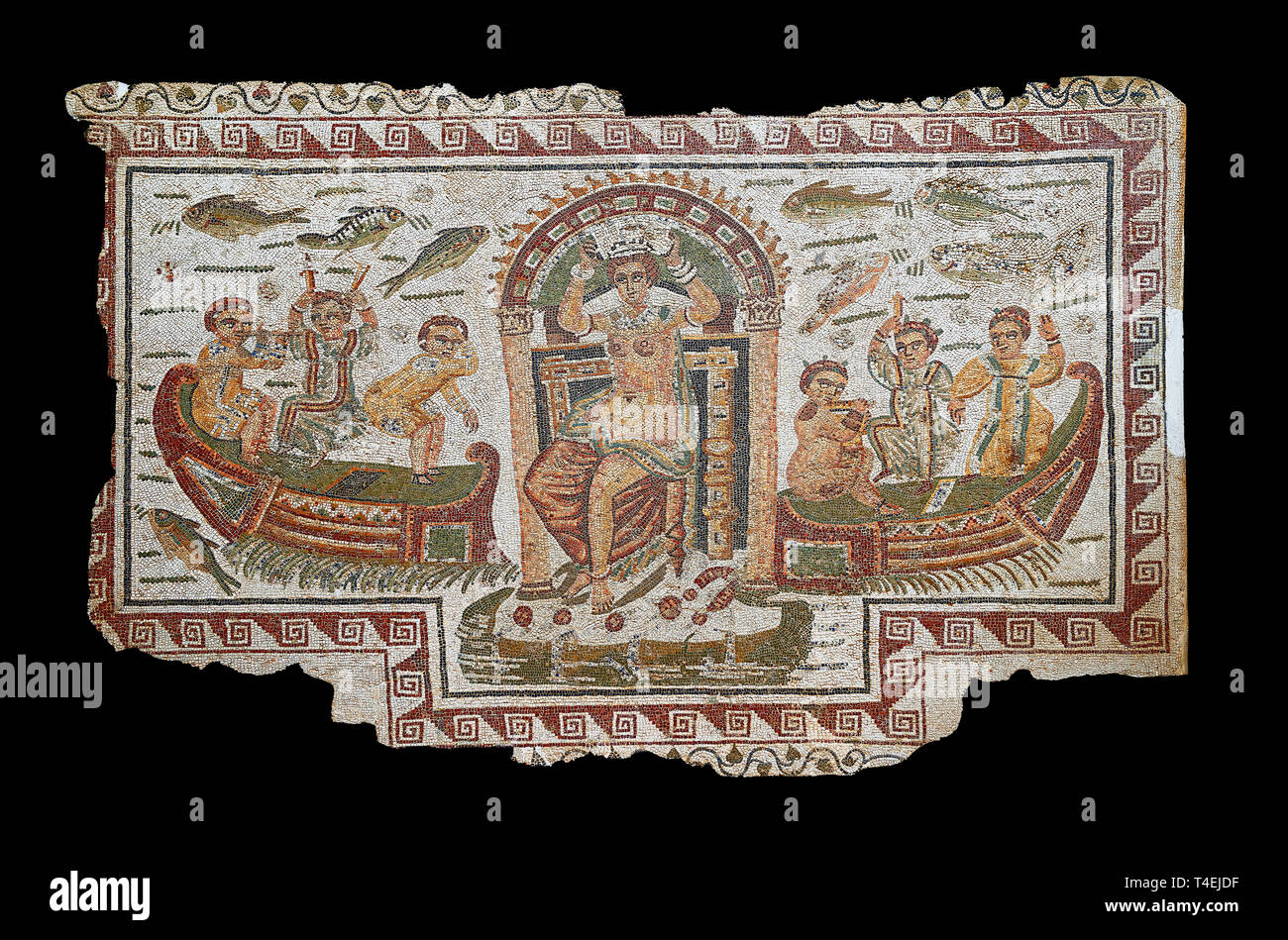 Late 4th century AD Roman mosaic panel of Venus, Aphrodite, on a boat ...