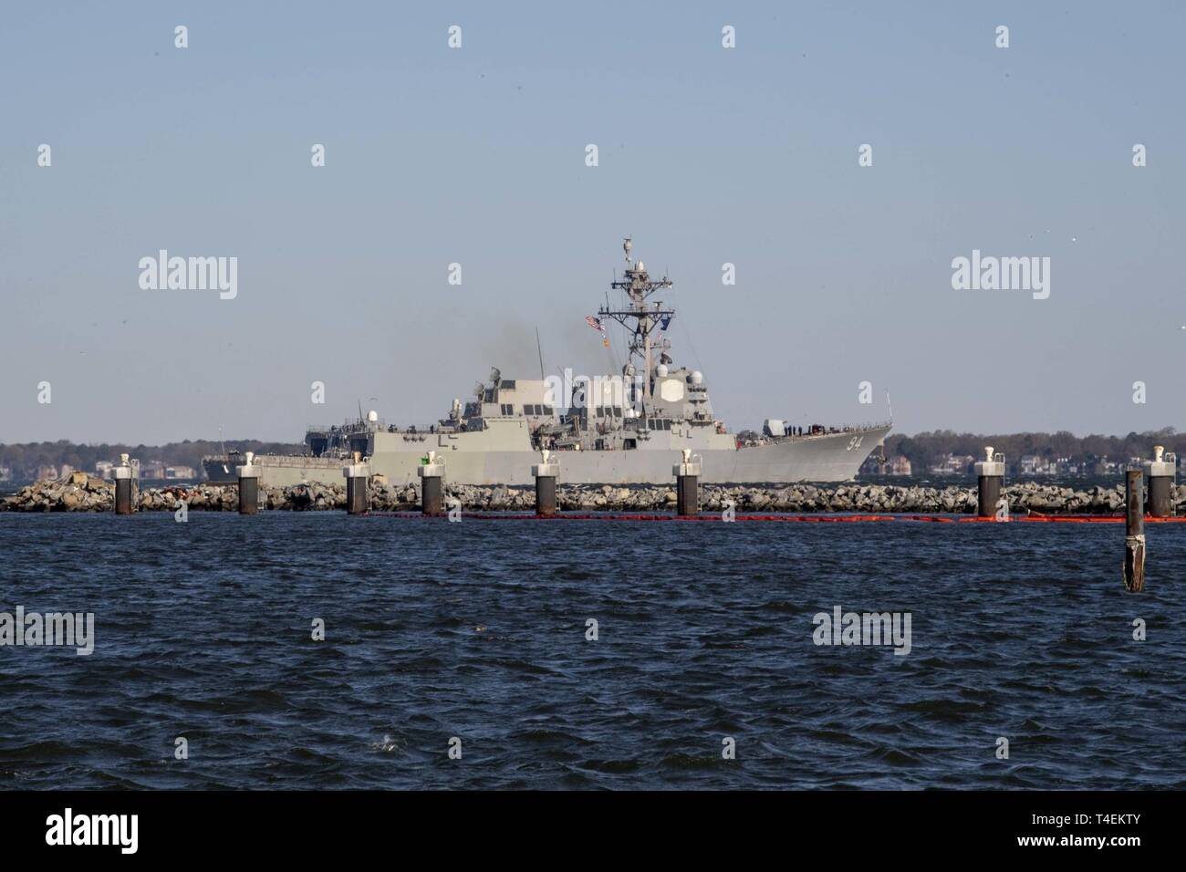 NORFOLK (April 1, 2019) Sailors assigned to the Arleigh Burke-class ...