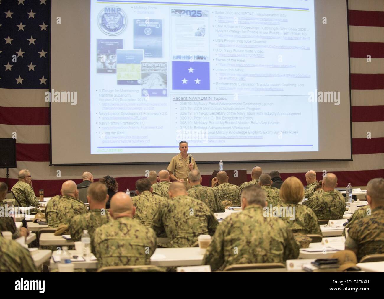 SUFFOLK, Va. (March 29, 2019) Chief of Naval Personnel Vice Adm. Robert ...