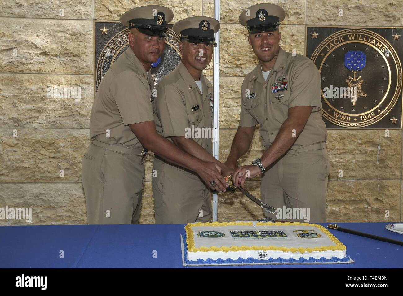 U.S. Navy Master Chief Petty Officer Ric Bolton (left), Master Chief ...
