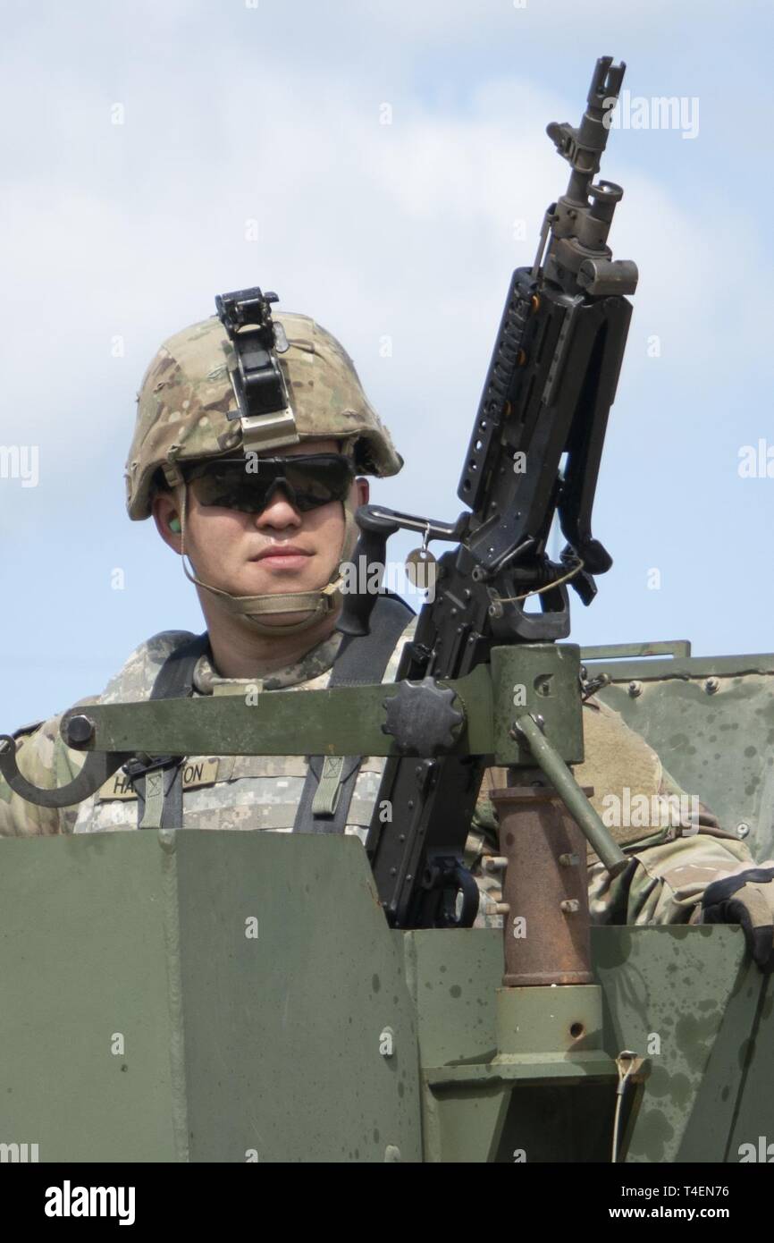 A vehicle gunner assigned to Delta Company, 2nd Battalion, 156th ...
