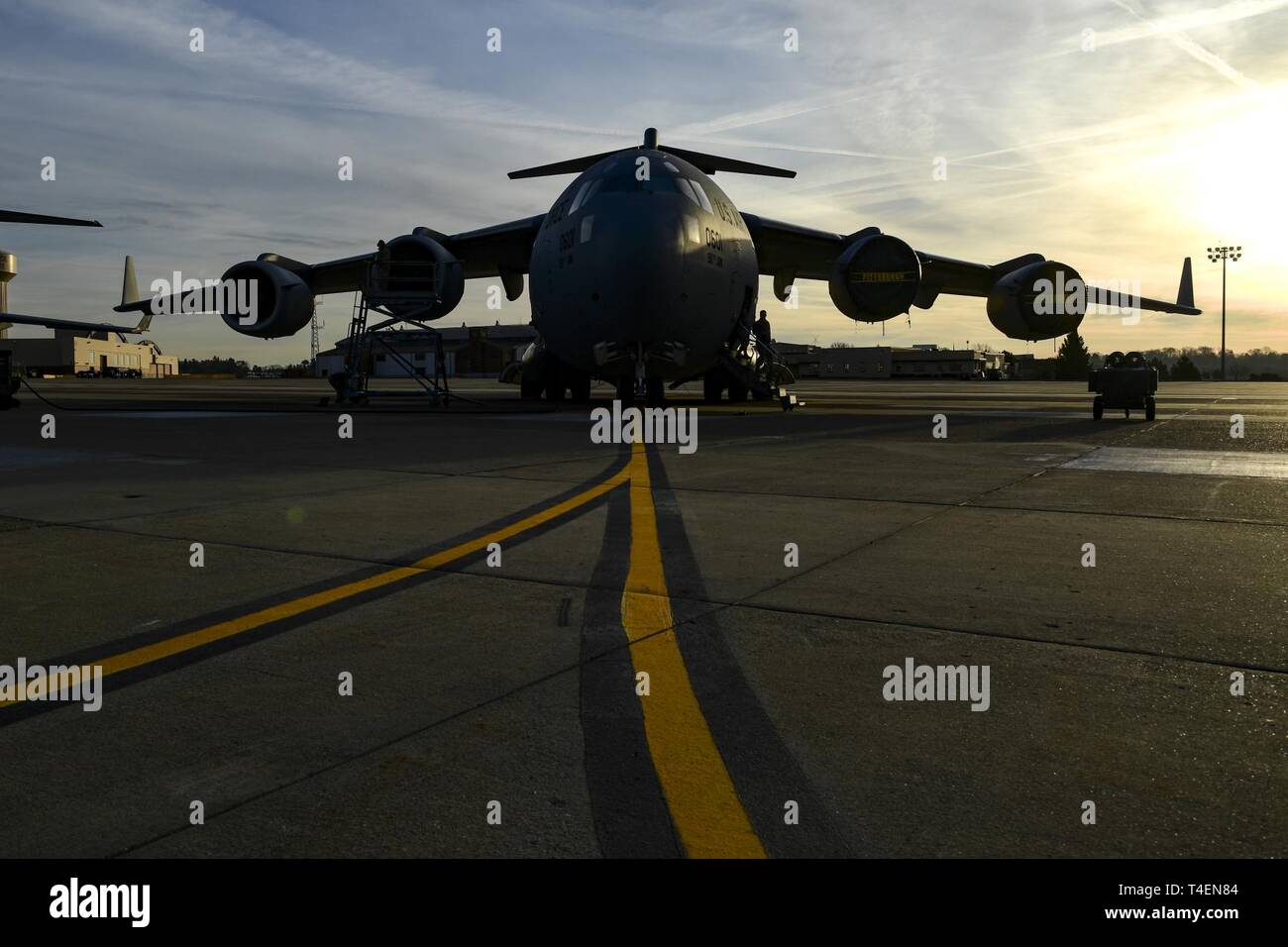 A C-17 Globemaster III assigned to the 911th Airlift Wing is prepared ...
