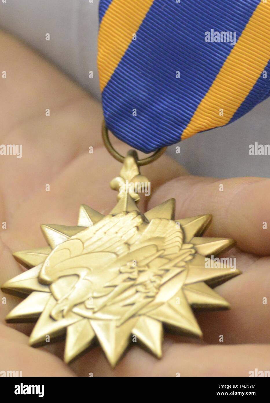 A member of Coast Guard Air Station Atlantic City displays the Air ...