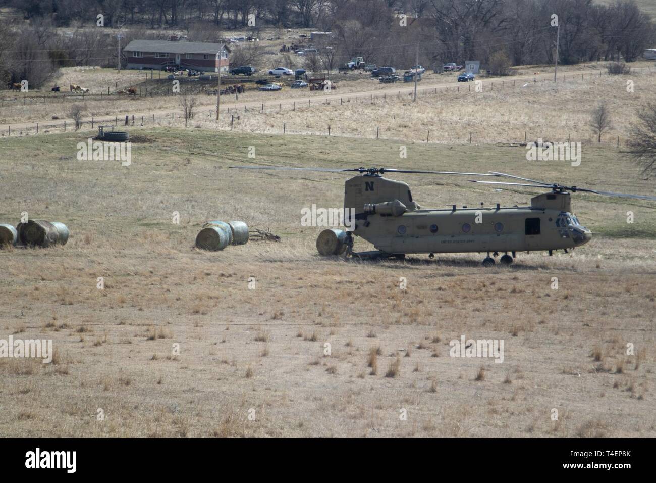 The Nebraska National Guard continued hay drop operations, April 1 ...