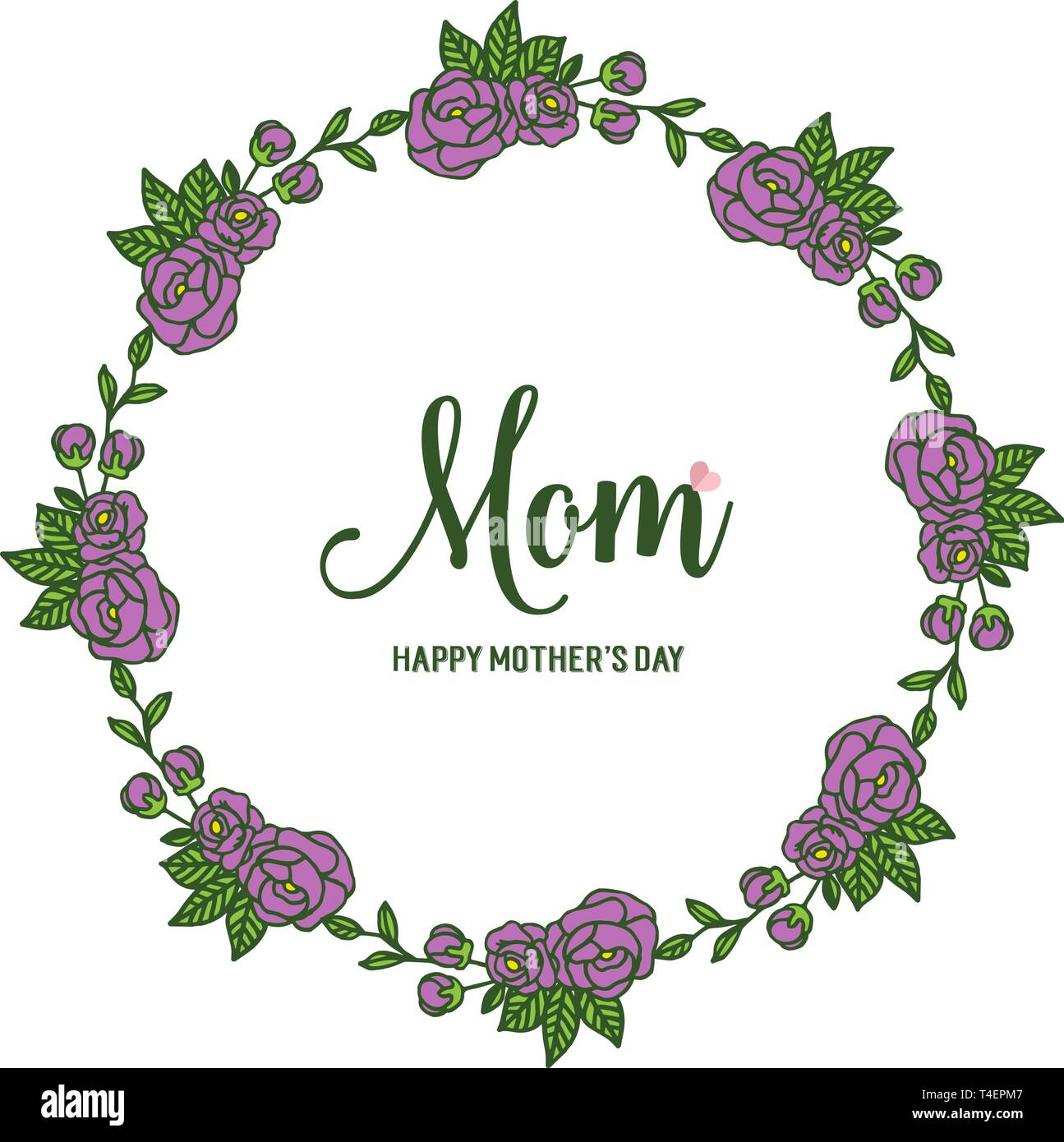 Vector illustration various ornate of purple rose flower frame with ...