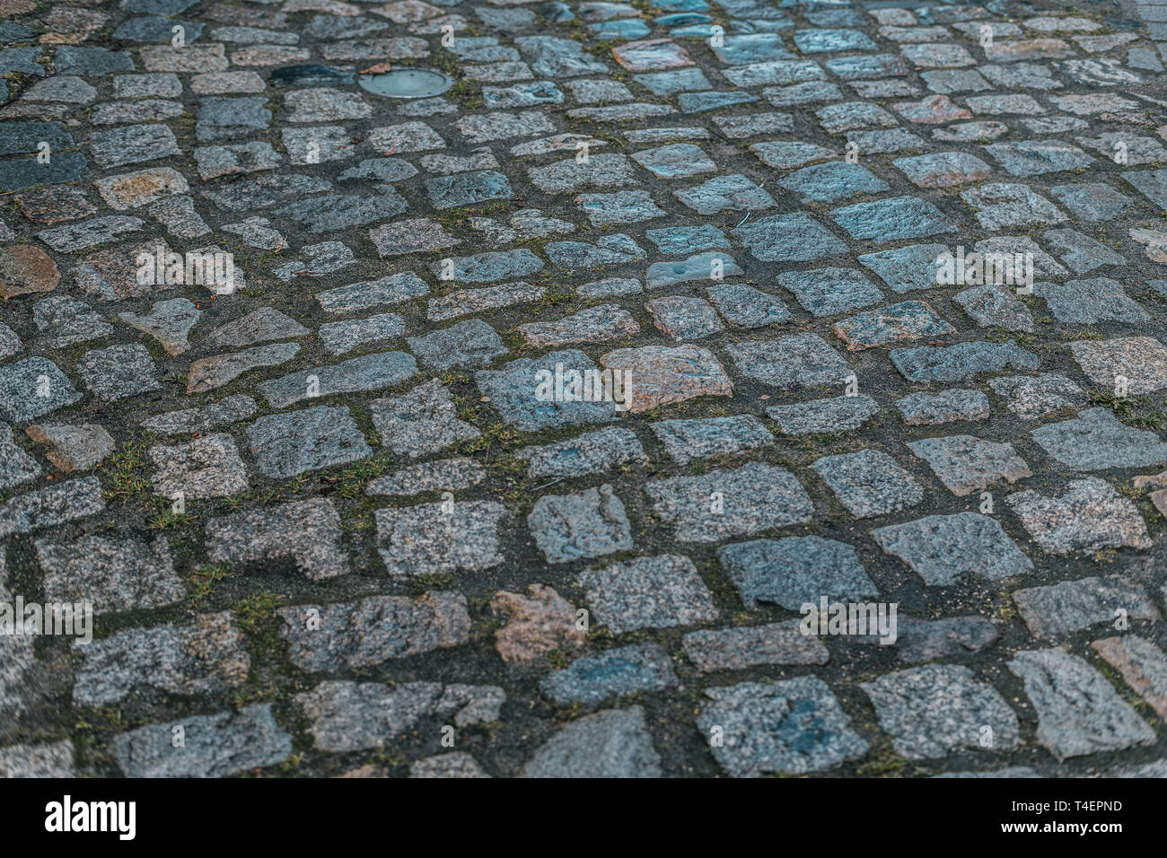 Grungy but stylish and cozy paving stone in perspective. Classical ...
