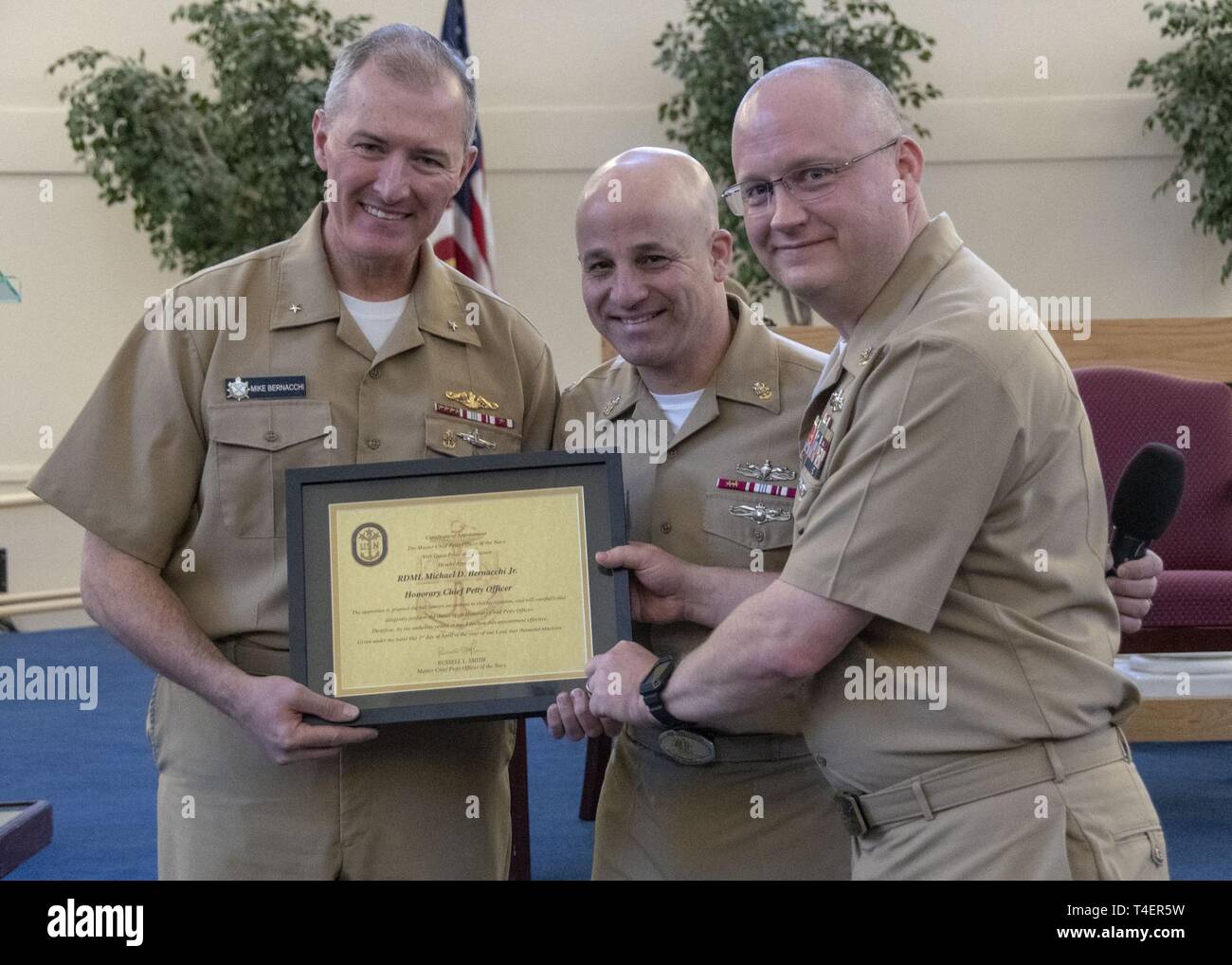 GREAT LAKES, Ill. (April 1, 2019) Master Chief Petty Officer of the ...