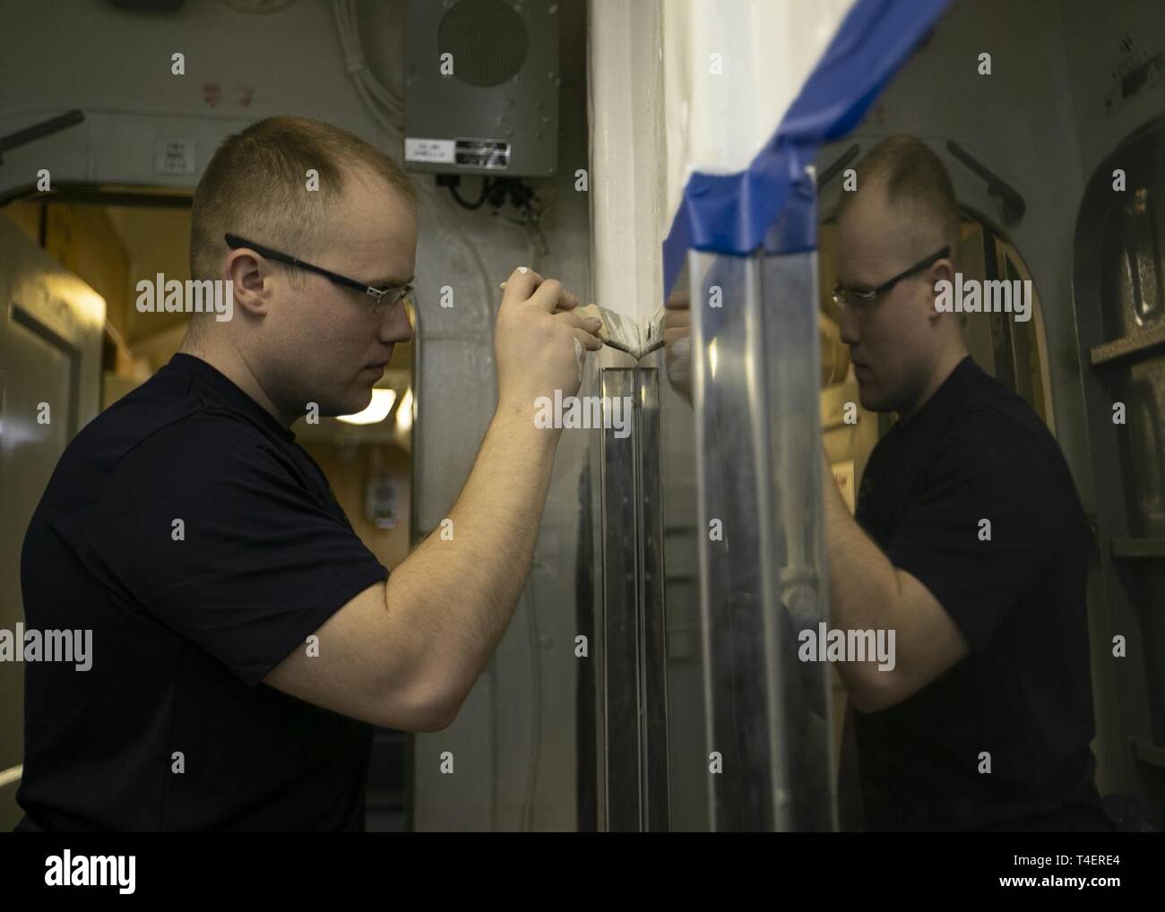 NORFOLK, Va. (April 2, 2019) Chief Electrician's Mate Charles Amos ...