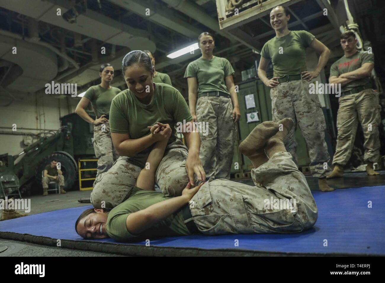 ARABIAN GULF (April 3, 2019) U.S. Marine Lance Cpl. Nadra Khaled, an ...