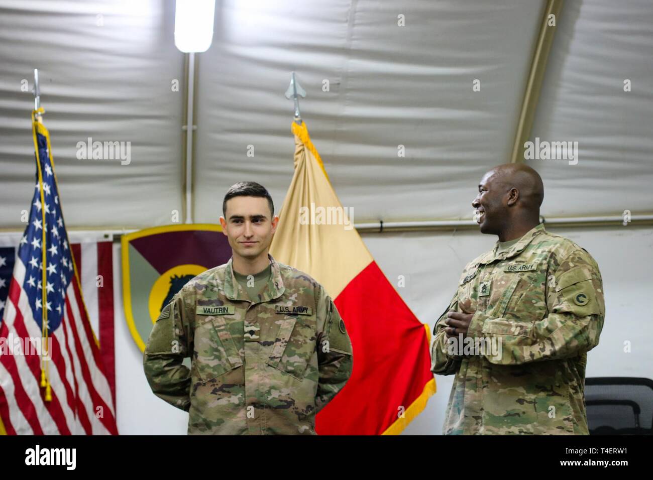 Sgt. 1st Class Colin Anderson speaks on the qualities of Spc. Jon ...