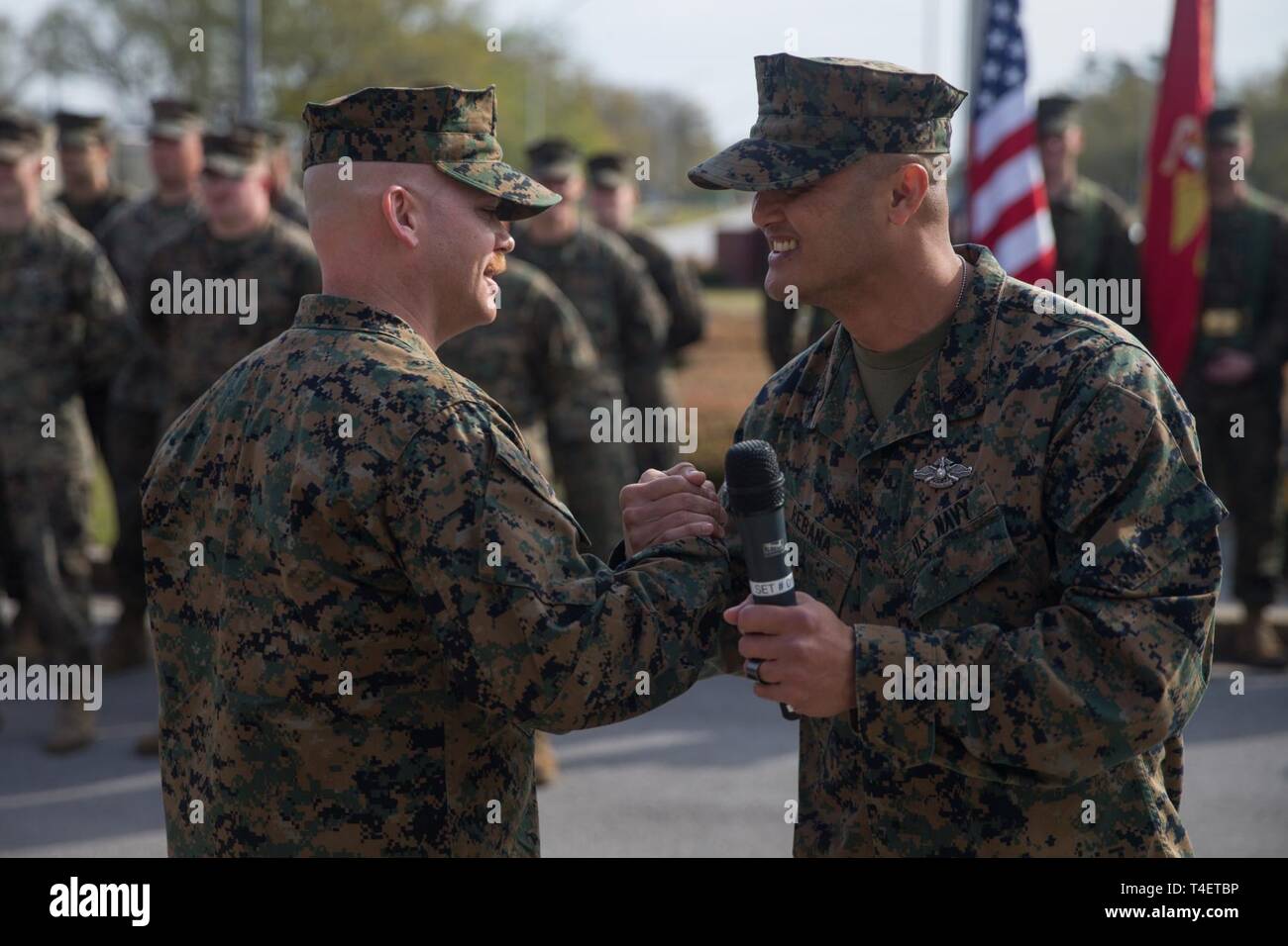 U.S. Navy Master Chief Petty Officer Christopher Rebana, off going ...