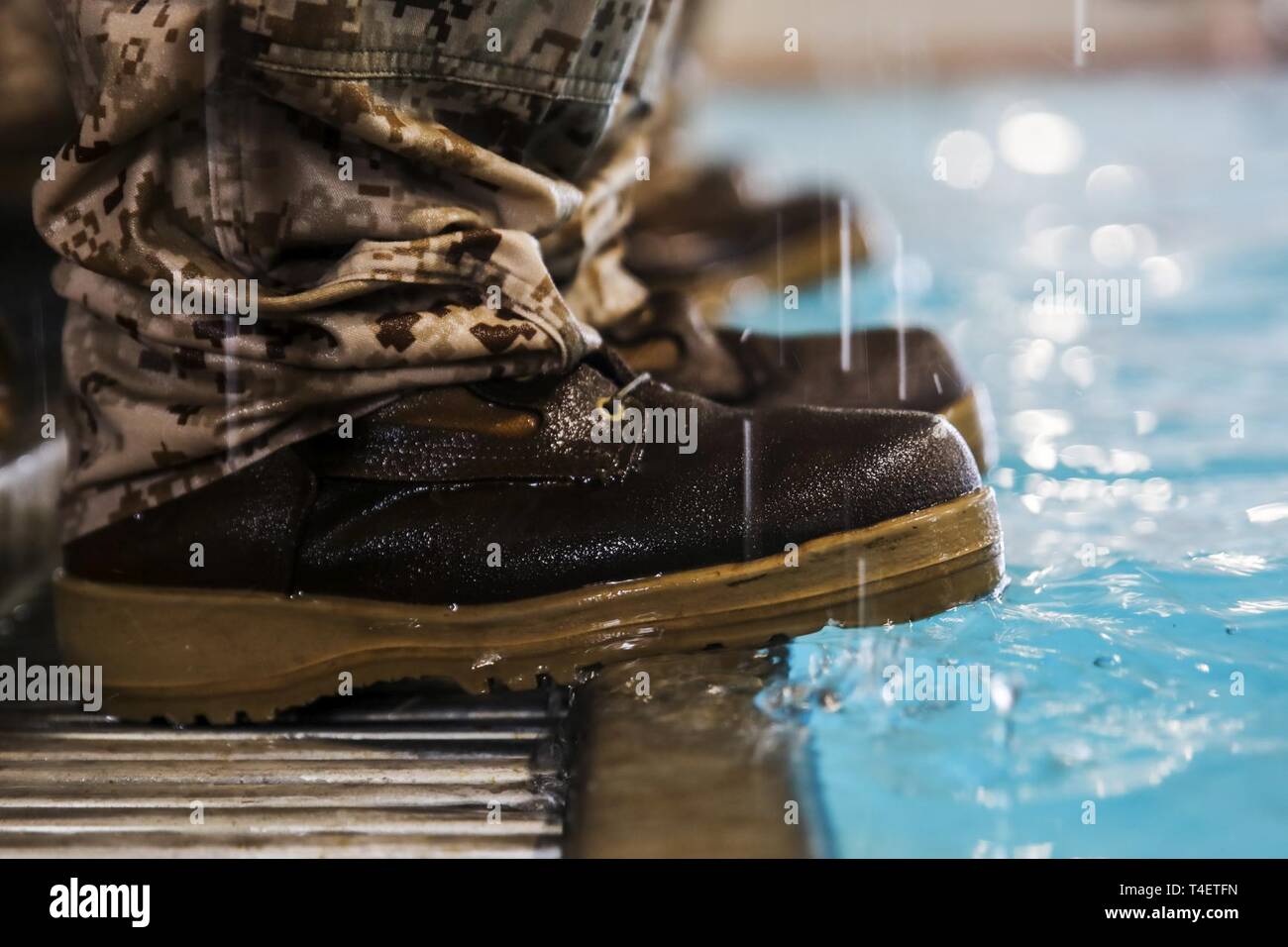 A Recruit with Hotel Company, 2nd Recruit Training Battalion, stands on ...