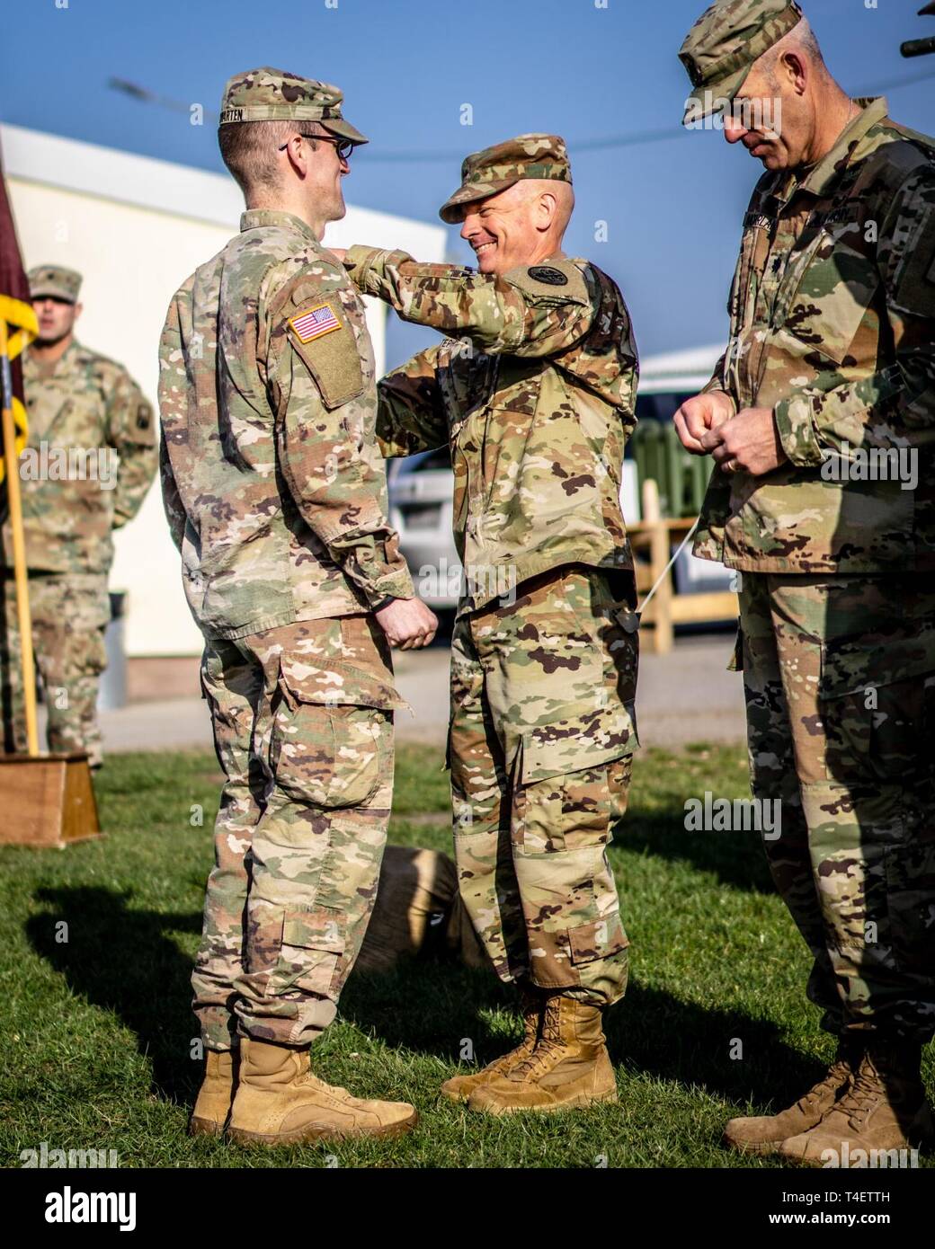 U.S. Army Brig. Gen Ron Stephens, RHCE's Commanding General, awards the ...