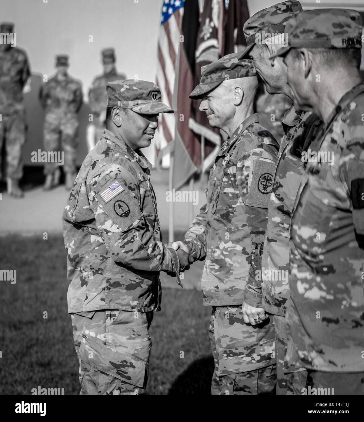 U.S. Army Brig. Gen Ron Stephens, RHCE's Commanding General, awards the ...