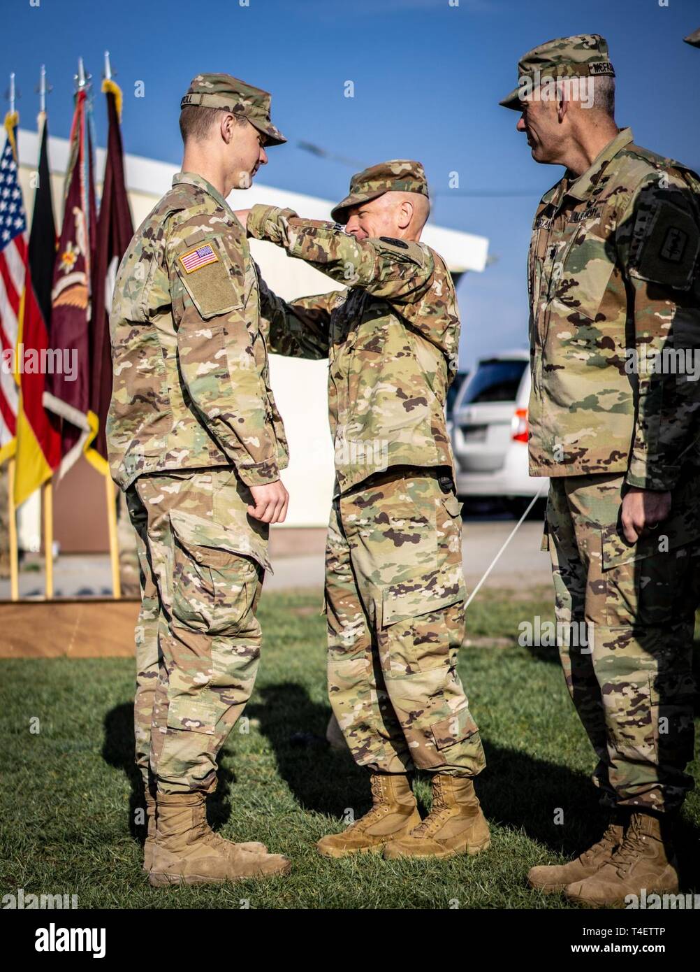 U.S. Army Brig. Gen Ron Stephens, RHCE's Commanding General, awards the ...