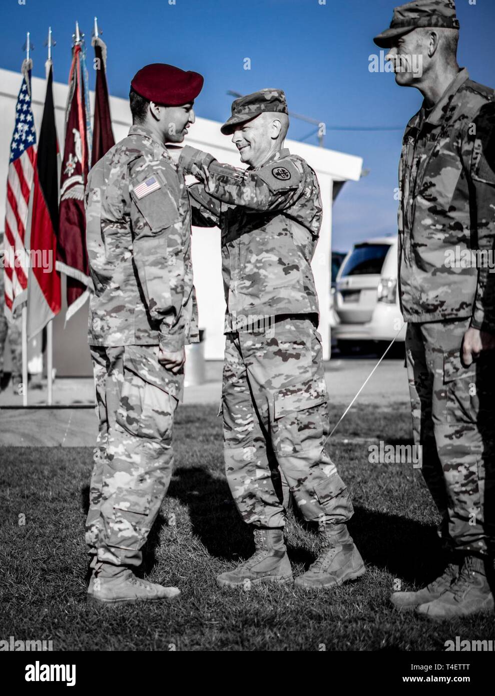 U.S. Army Brig. Gen Ron Stephens, RHCE's Commanding General, awards the ...