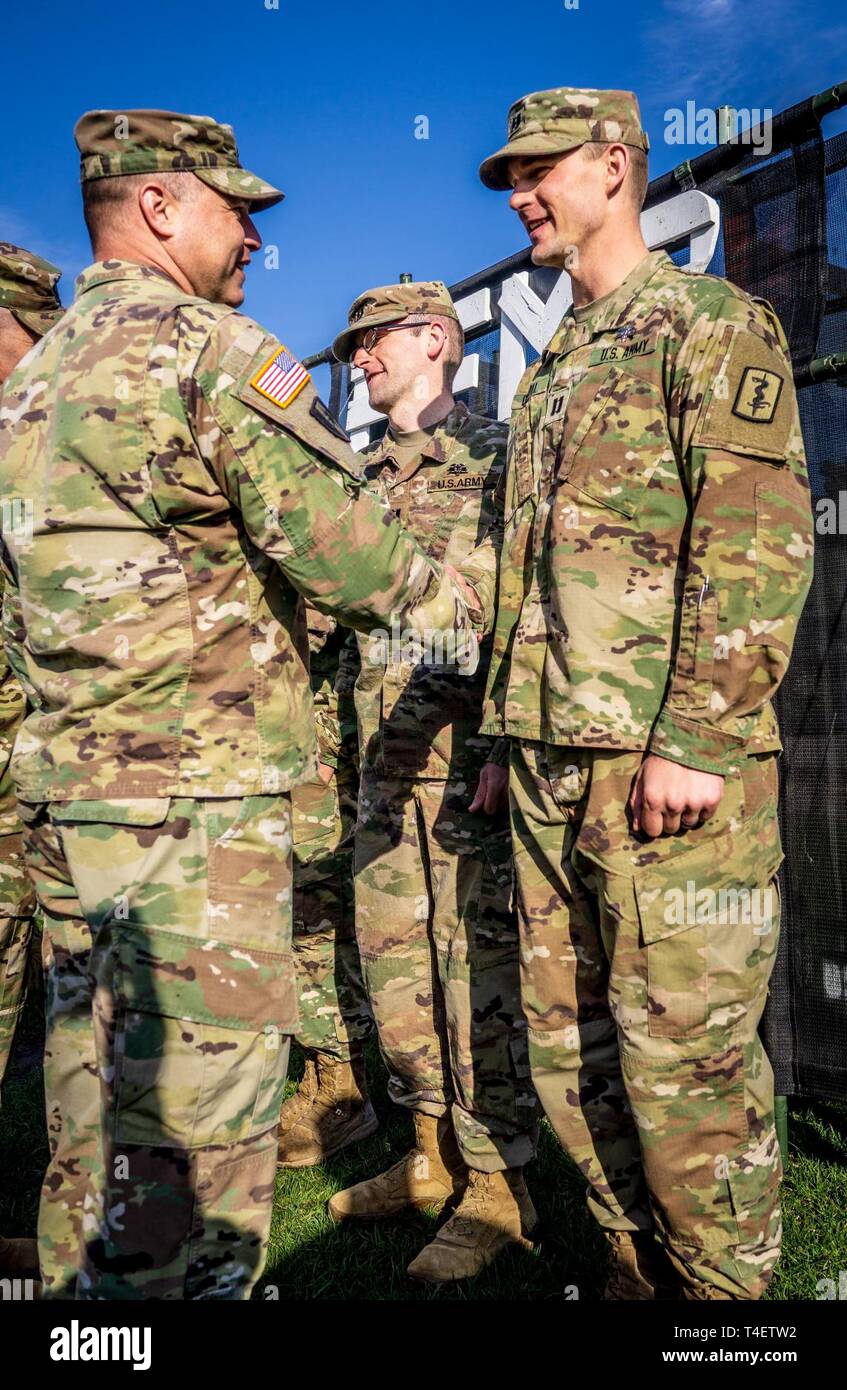 U.S. Army Col Timothy Bosetti, Commander of the 30th Medical Brigade ...