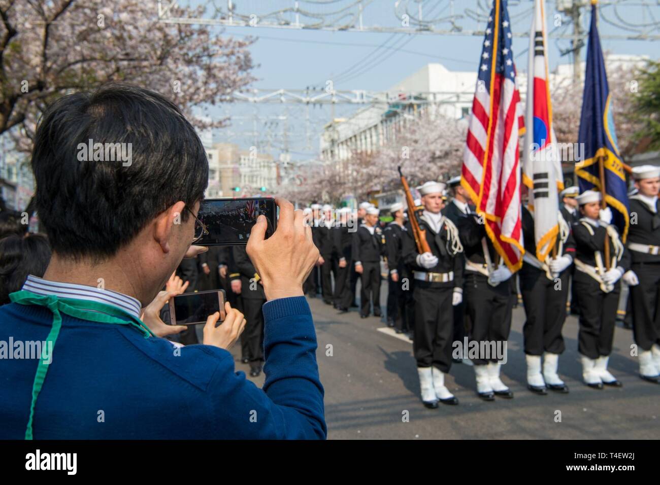 CHINHAE, Republic of Korea (April 05, 2019) Sailors assigned to ...